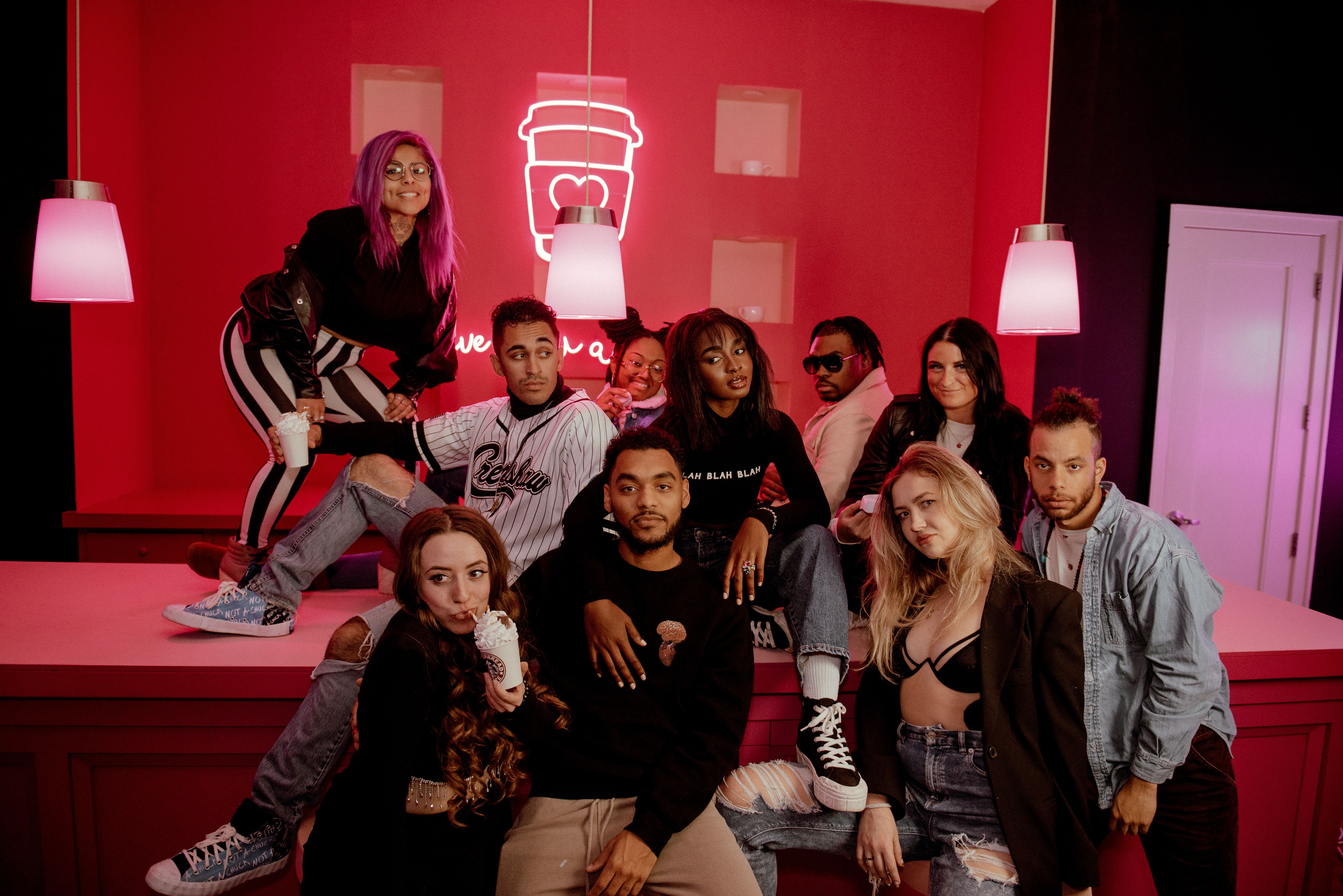 Group of Young Fashionable People Posing for a Picture Together · Free ...