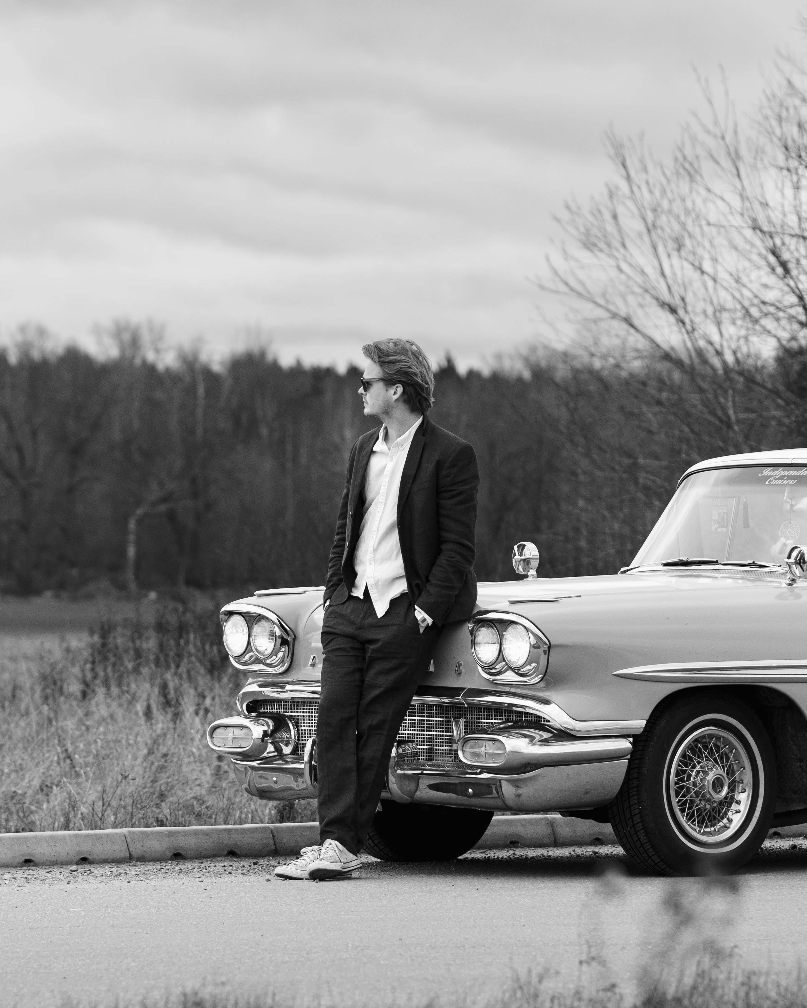 Grayscale Photo of a Toyota Mark II Car · Free Stock Photo