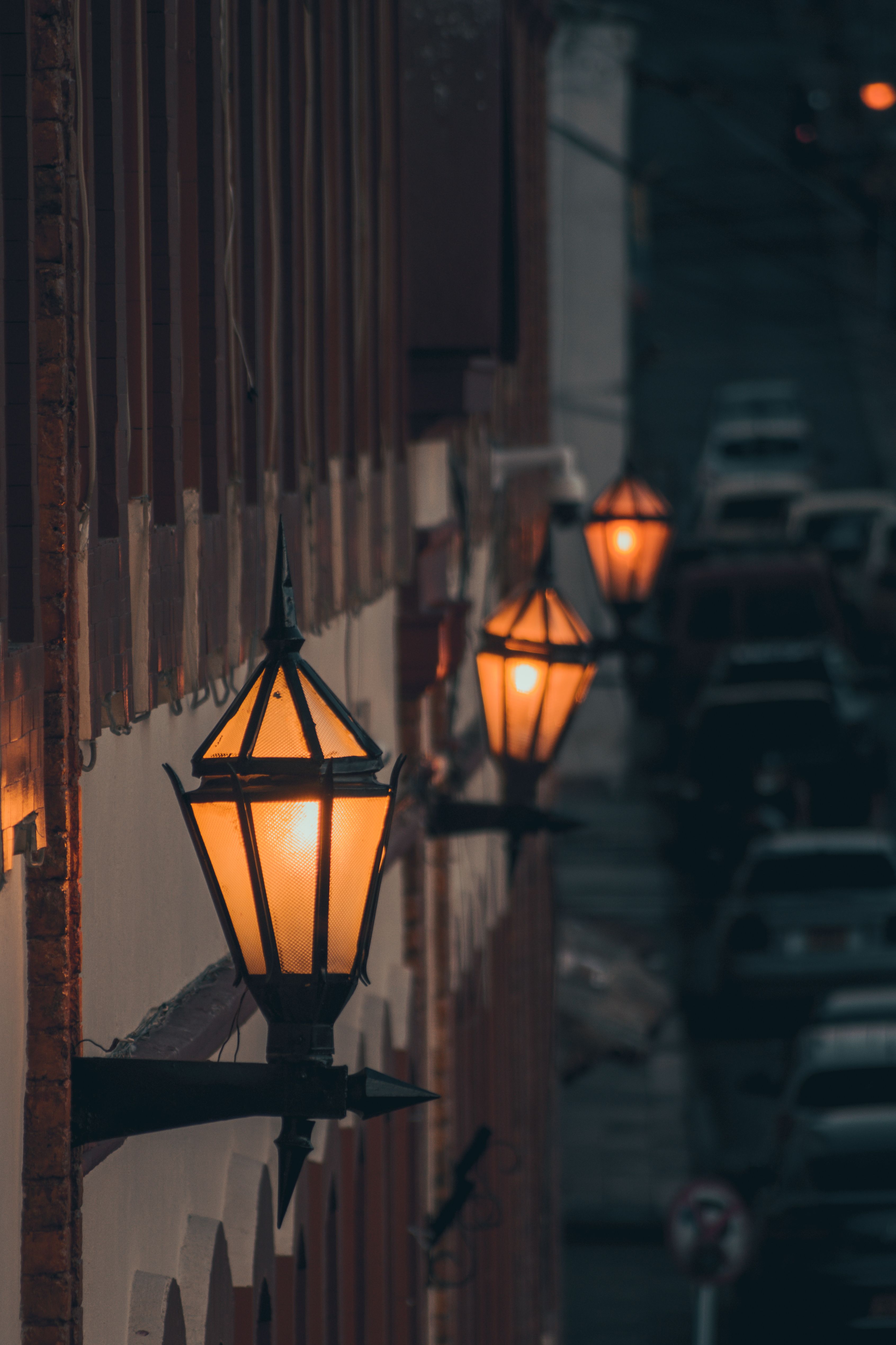 Lantern on Wall in Evening · Free Stock Photo