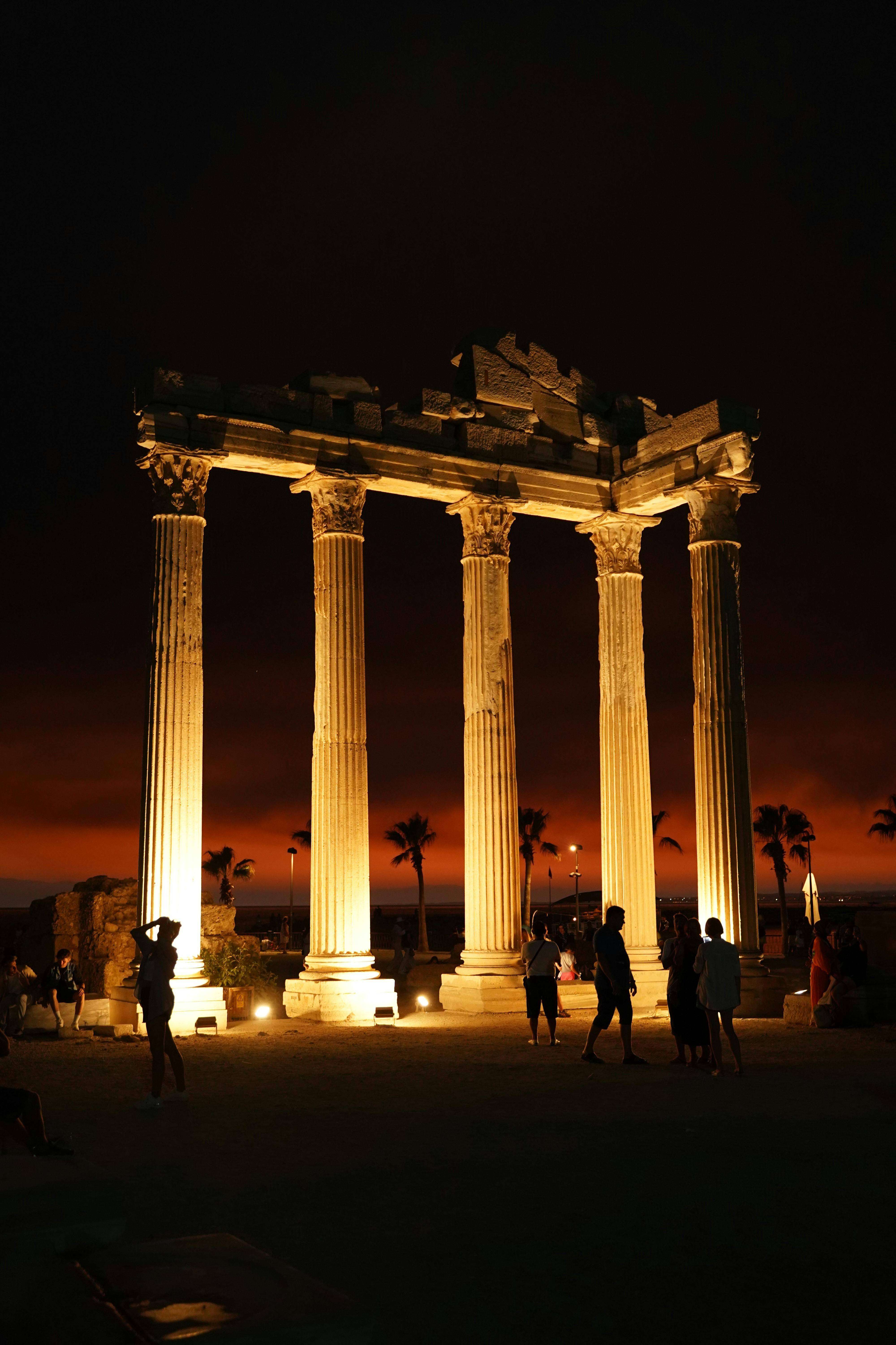 Illuminated Columns of Side Ancient City · Free Stock Photo