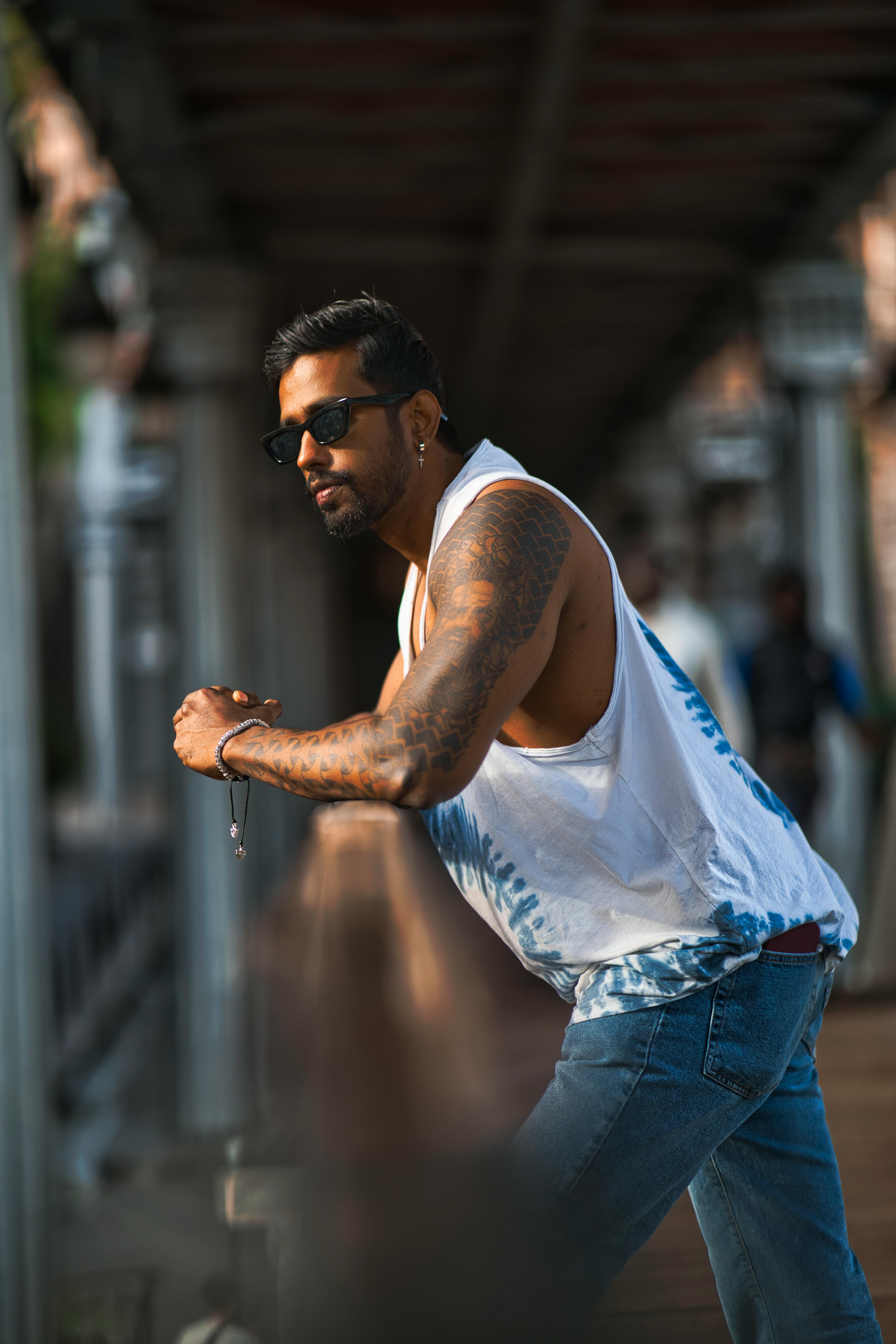 Funky Man with Headphones Making Hearing Gesture · Free Stock Photo