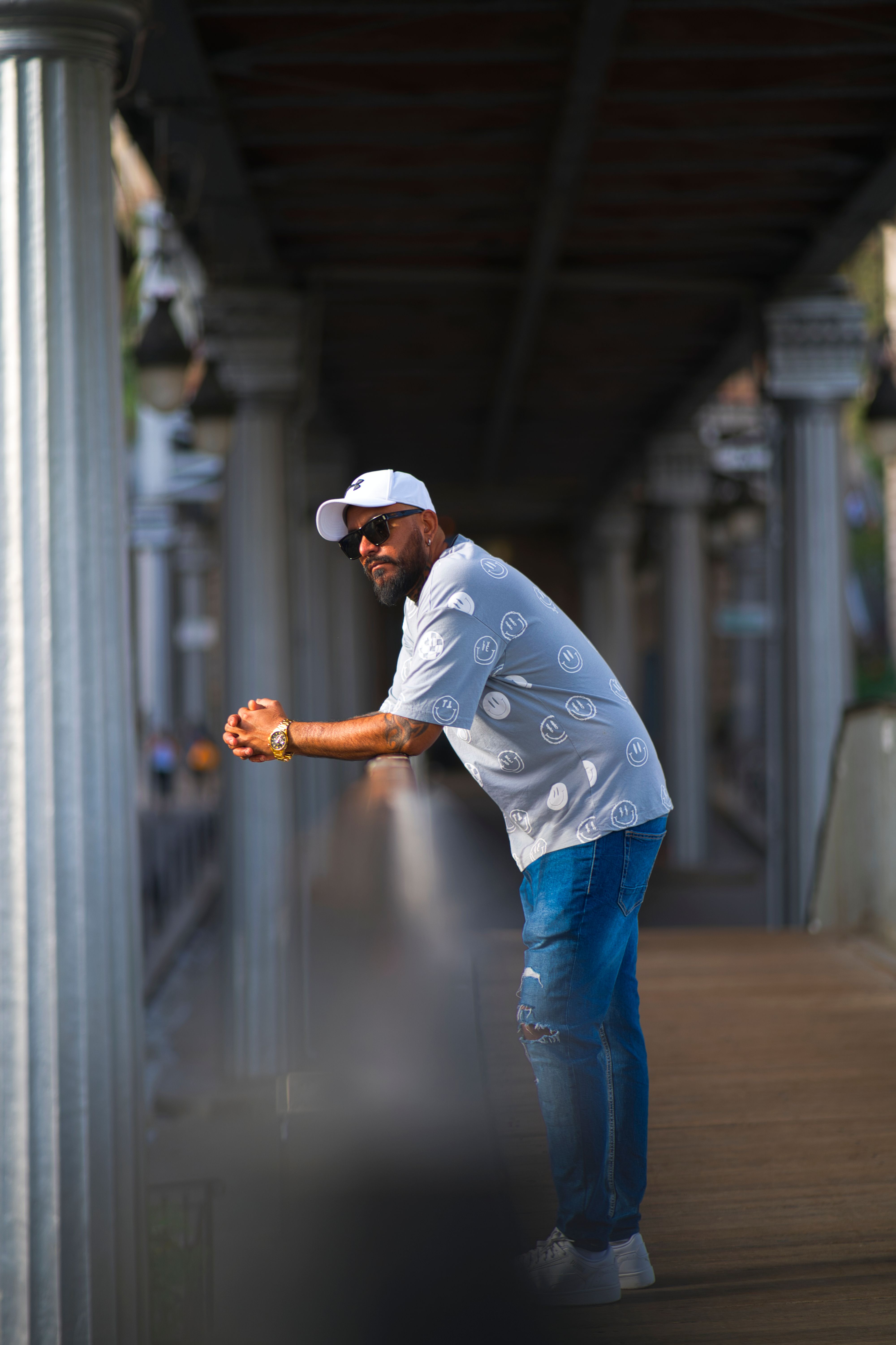 Funky Man with Headphones Making Hearing Gesture · Free Stock Photo