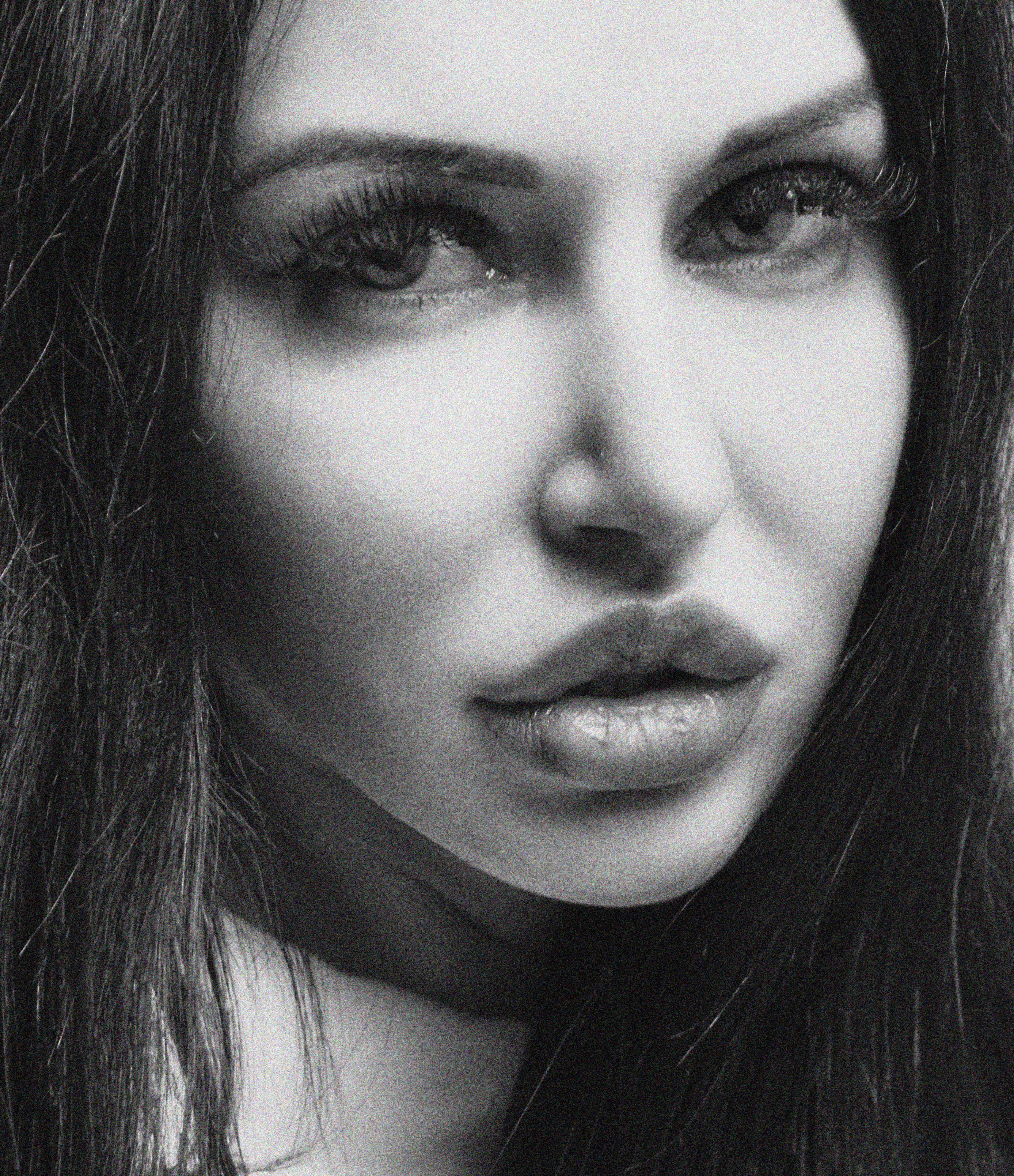Grayscale Photo of a Woman's Face · Free Stock Photo