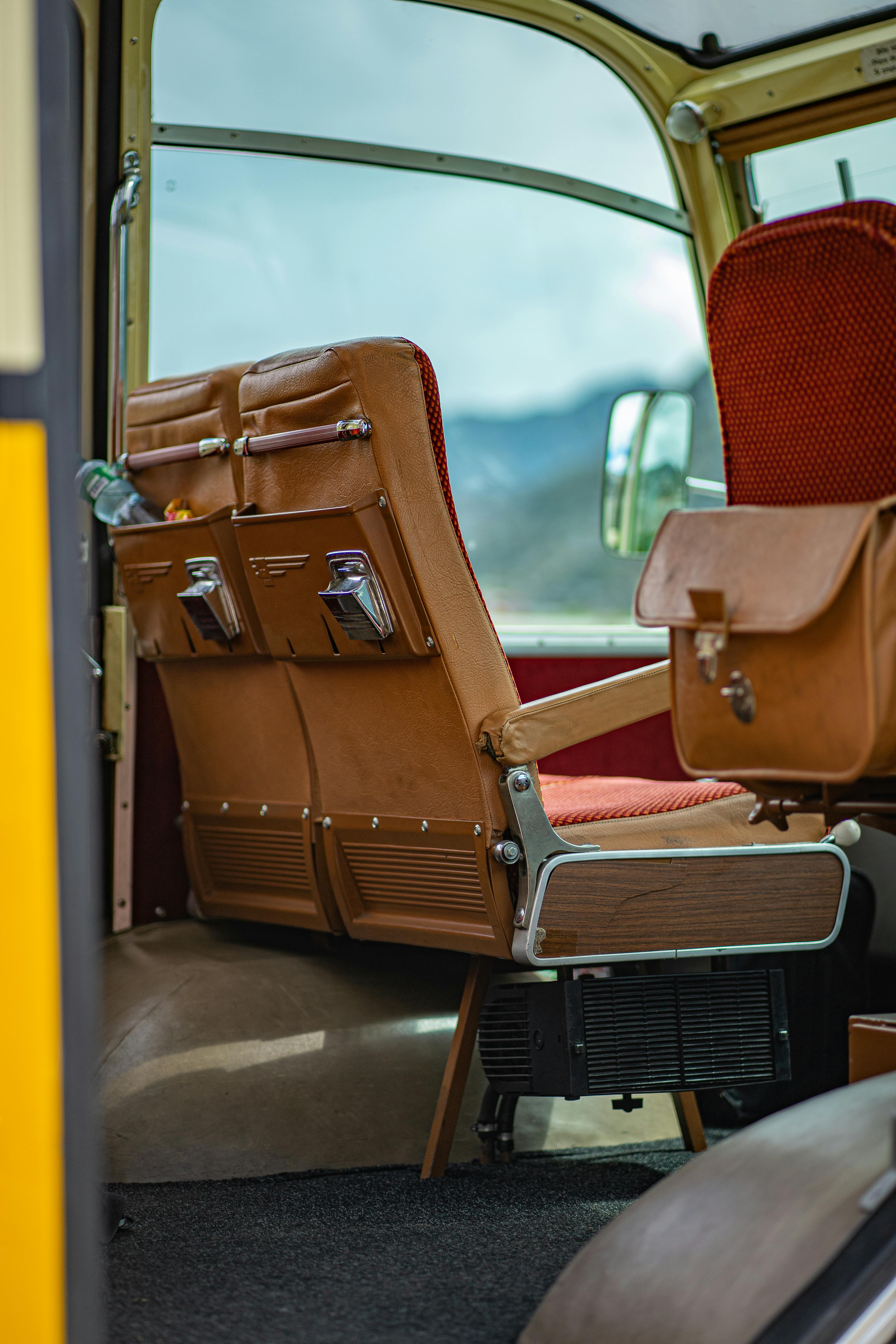 Brown Leather Seats in the Bus · Free Stock Photo