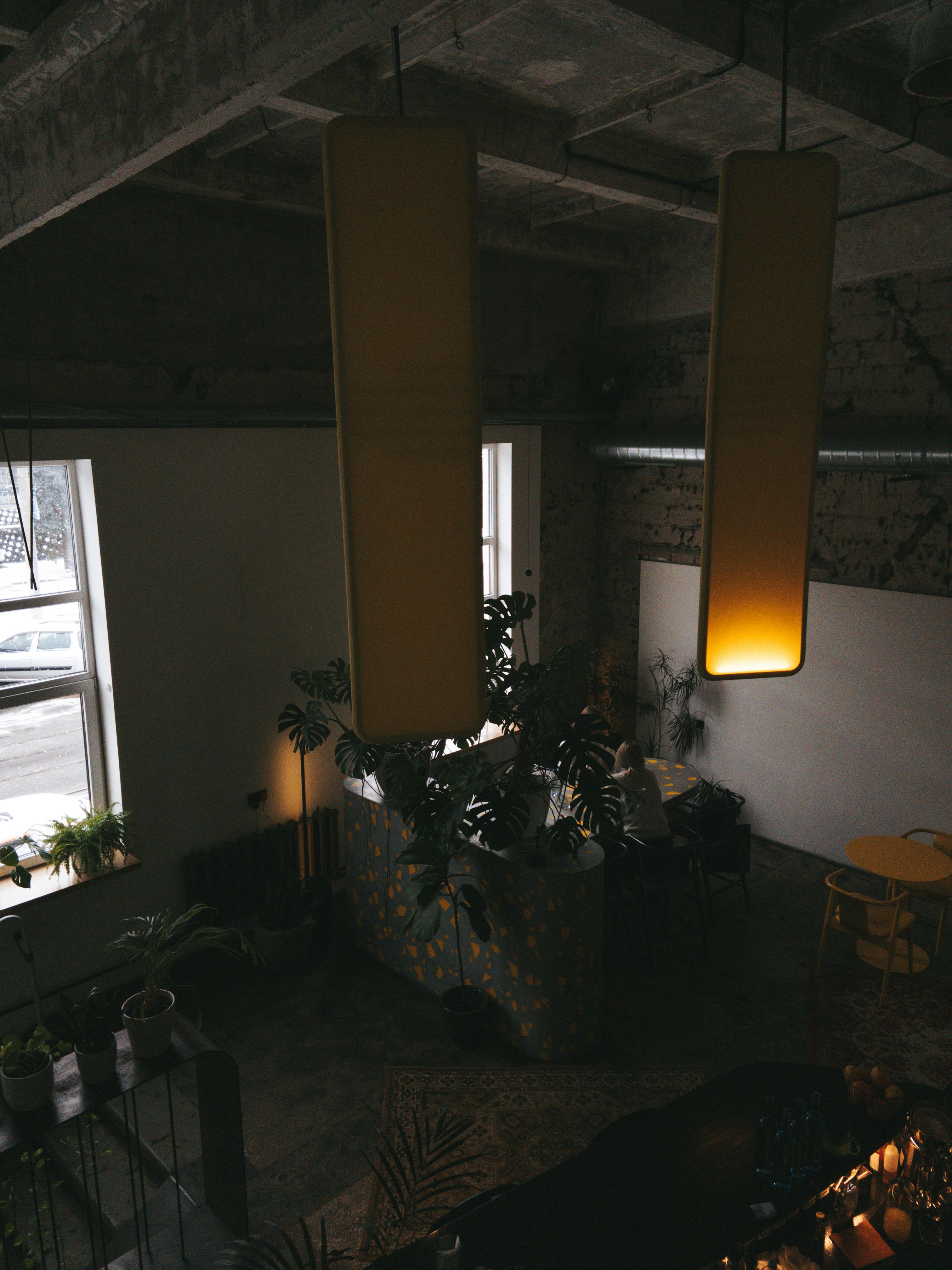 Hanging Lights inside a Restaurant · Free Stock Photo