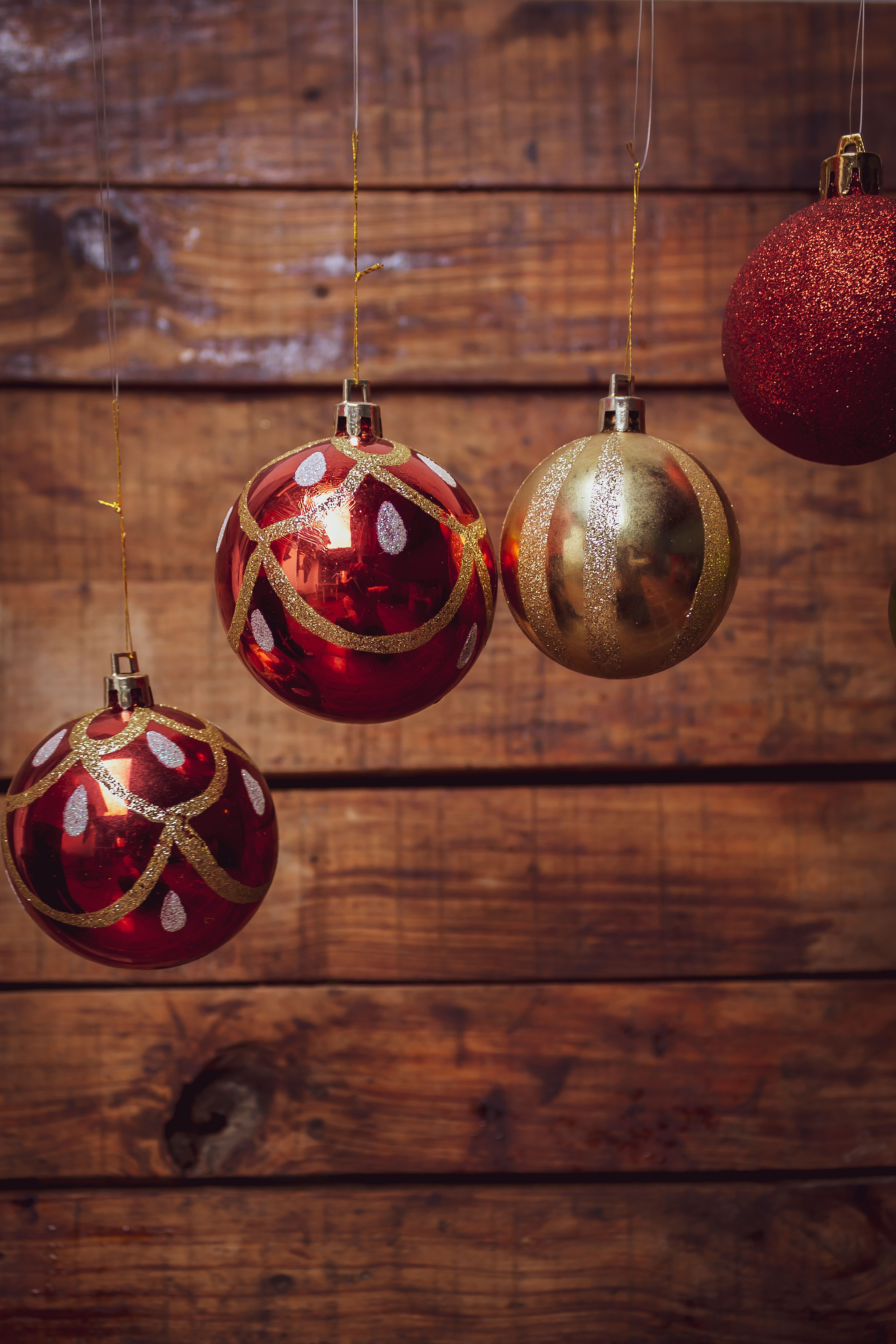 Close-Up Shot of Christmas Baubles Hanging on a Christmas Tree · Free ...