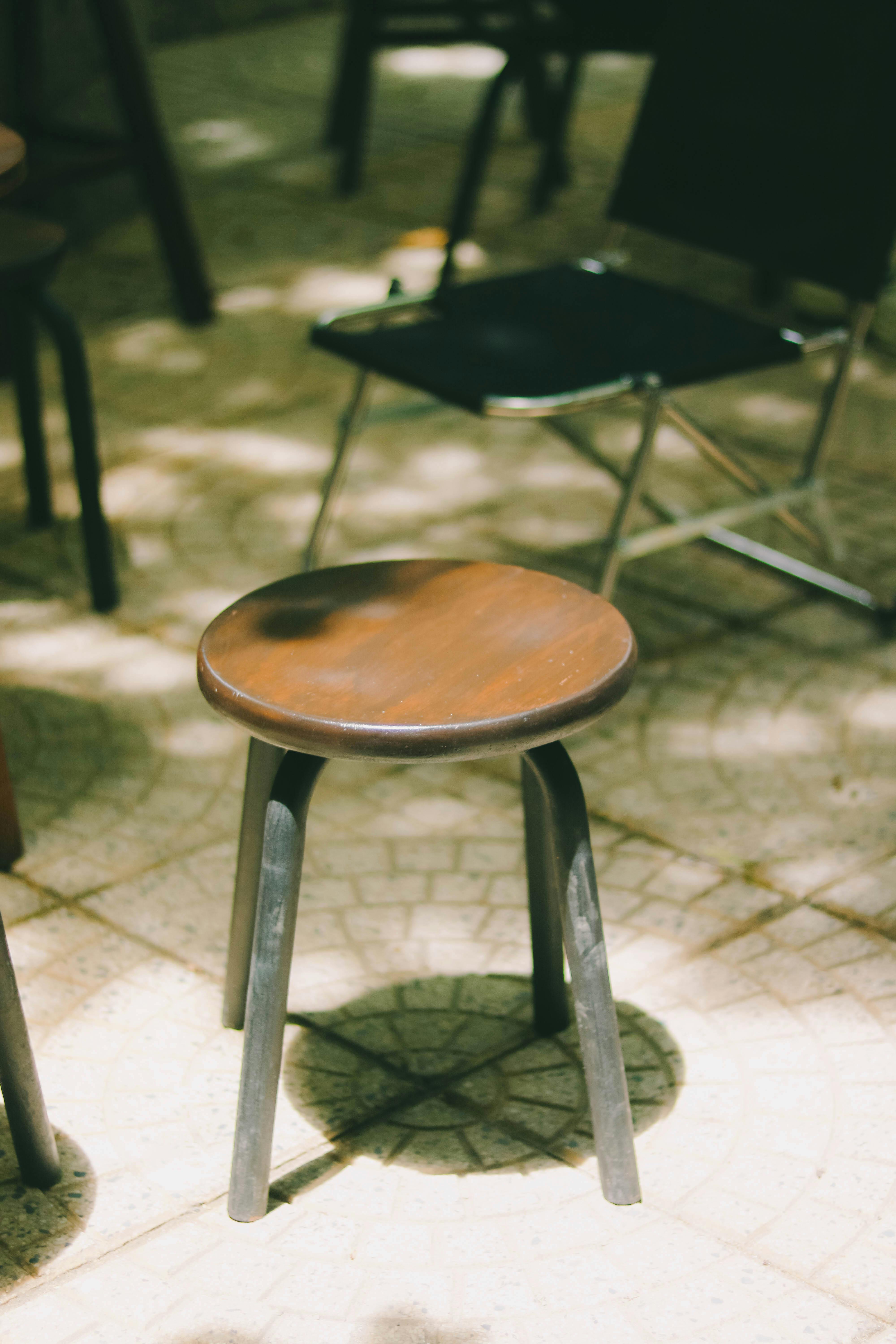 Single Wooden Stool · Free Stock Photo
