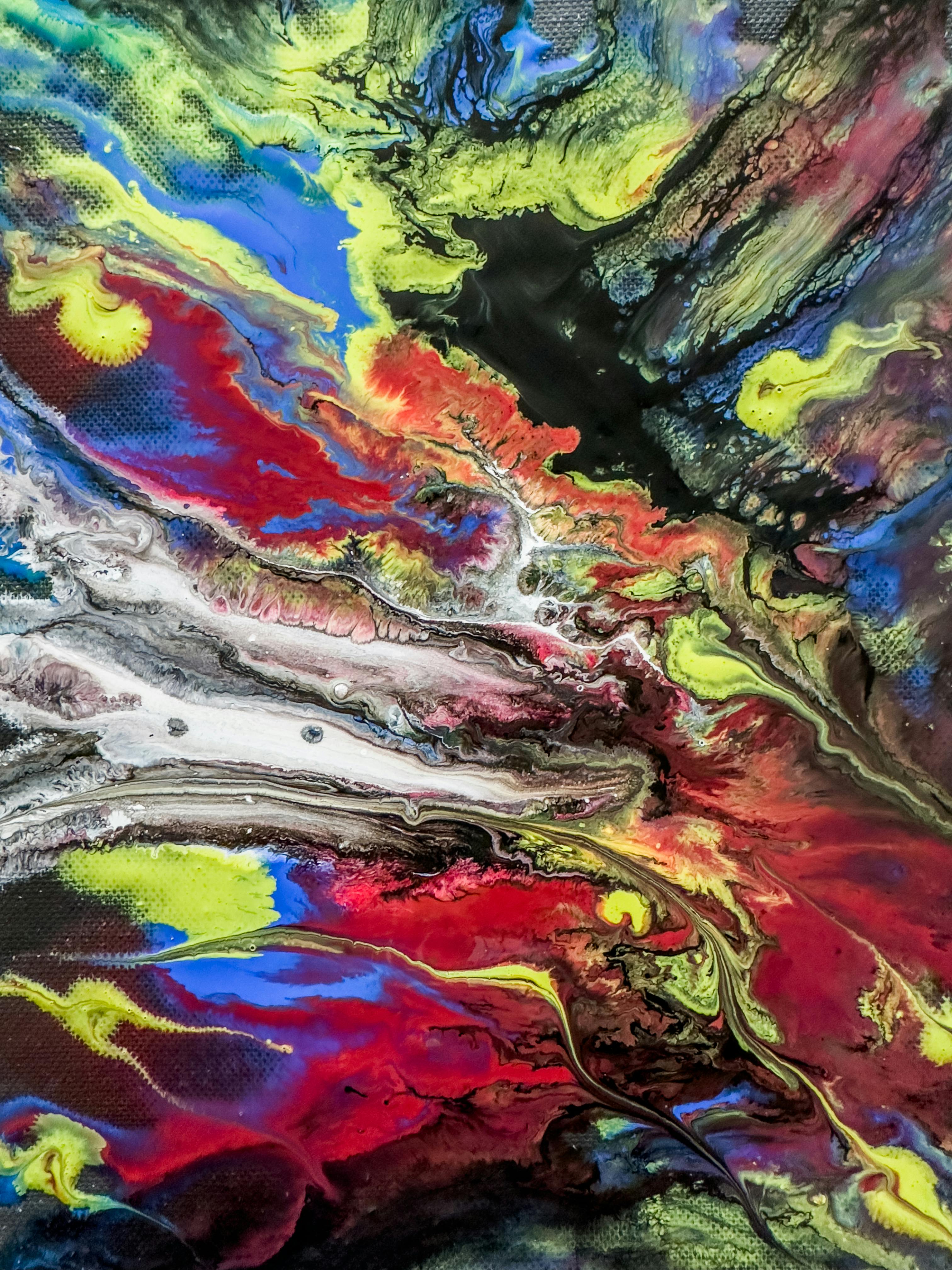 Close-up of Colorful Art on Canvas · Free Stock Photo