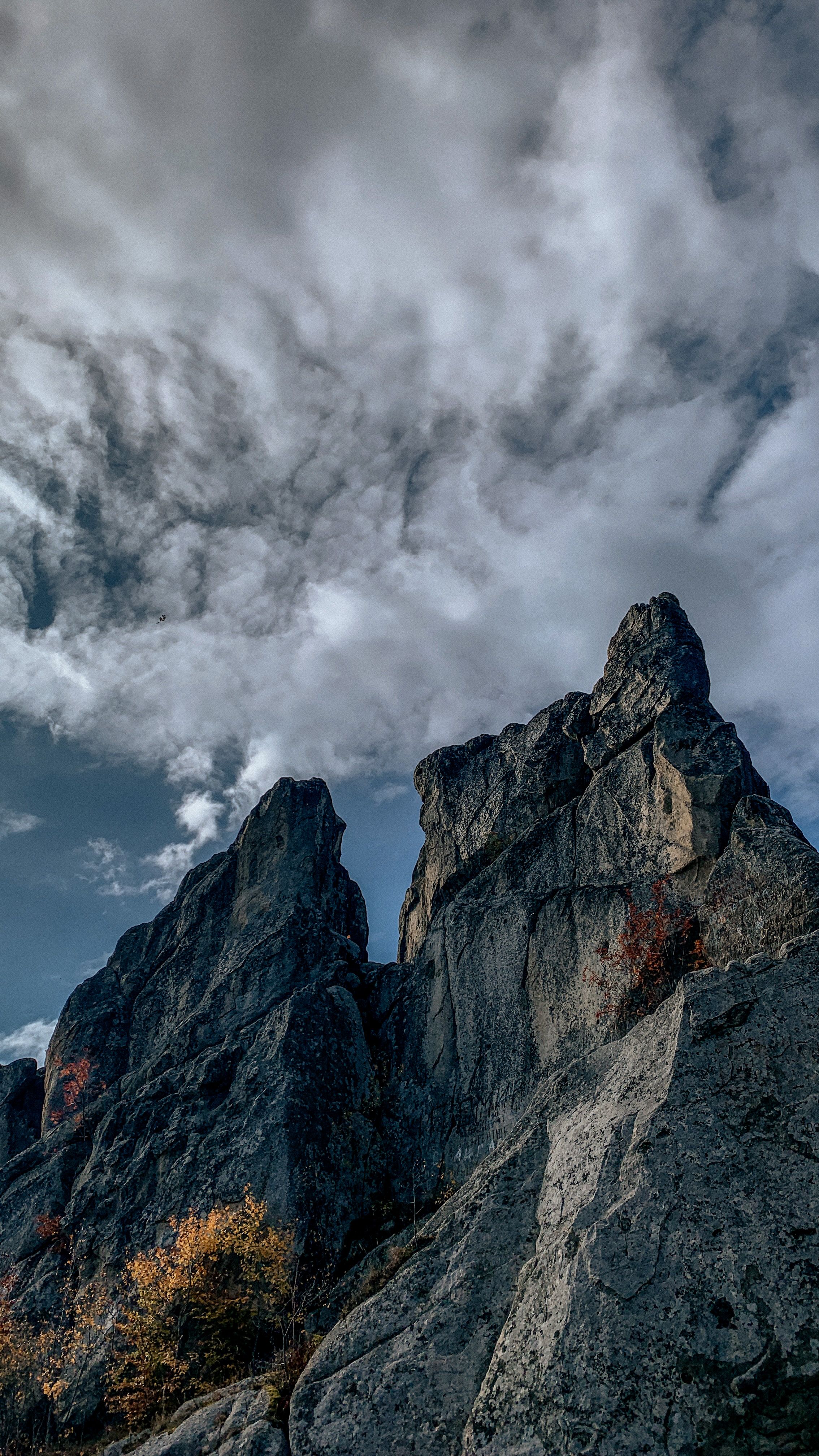 Gray Rock Formation under Blue Sky and White Clouds · Free Stock Photo