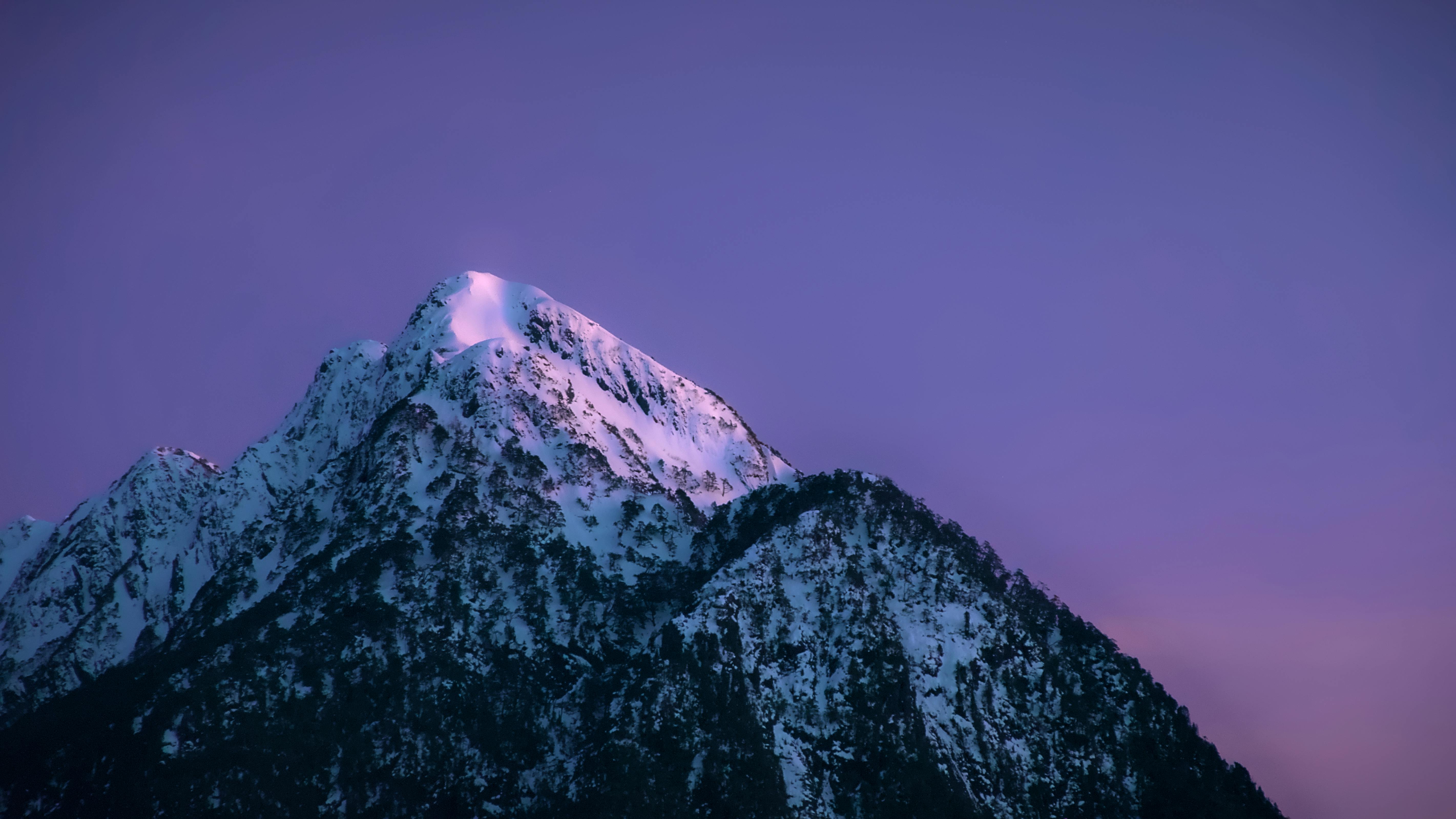 Snow Covered Mountain on Purple Sky · Free Stock Photo