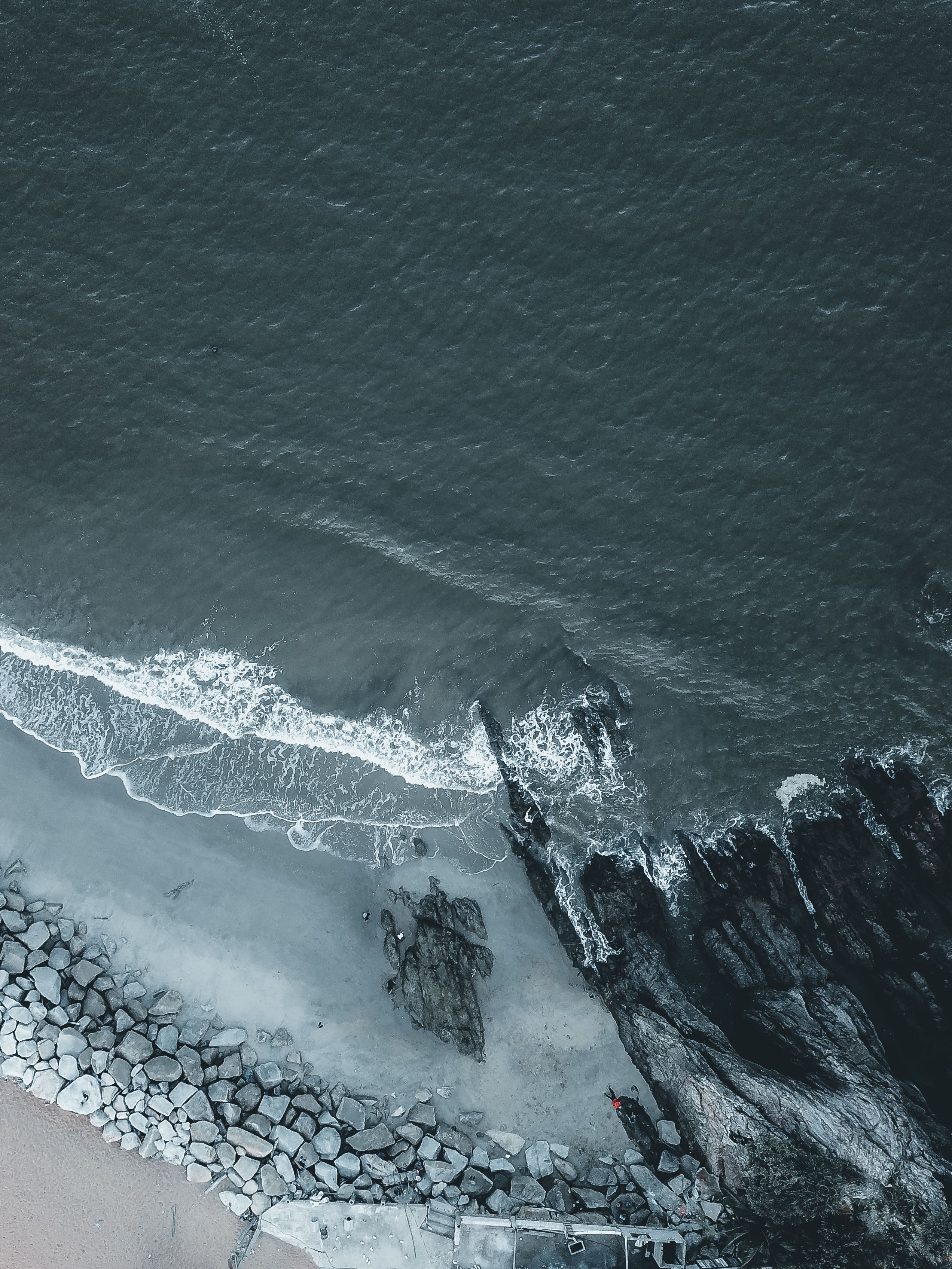 Bird's Eye View Of Boat On Seashore · Free Stock Photo