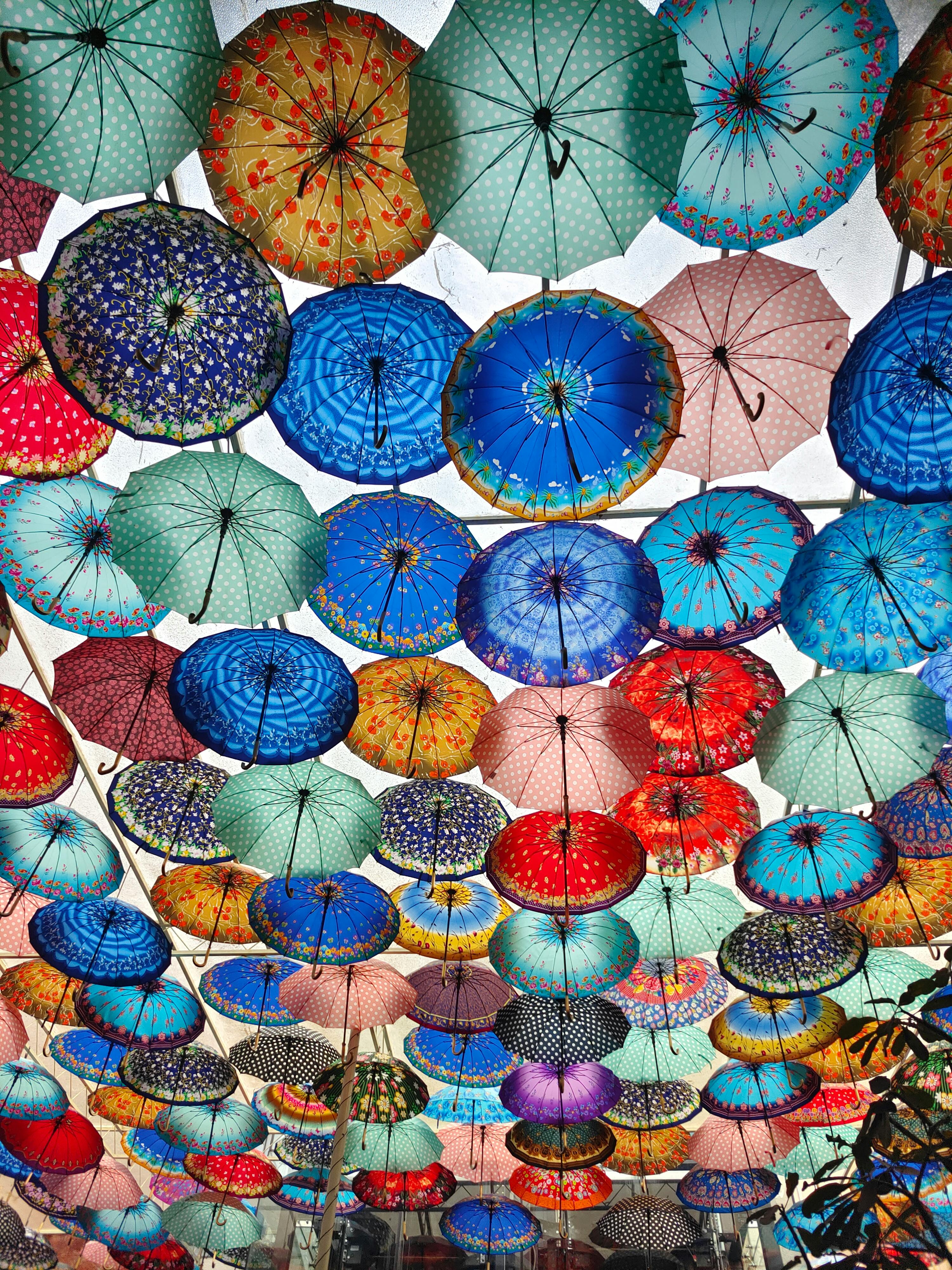 Multi Colored Umbrella Installation · Free Stock Photo