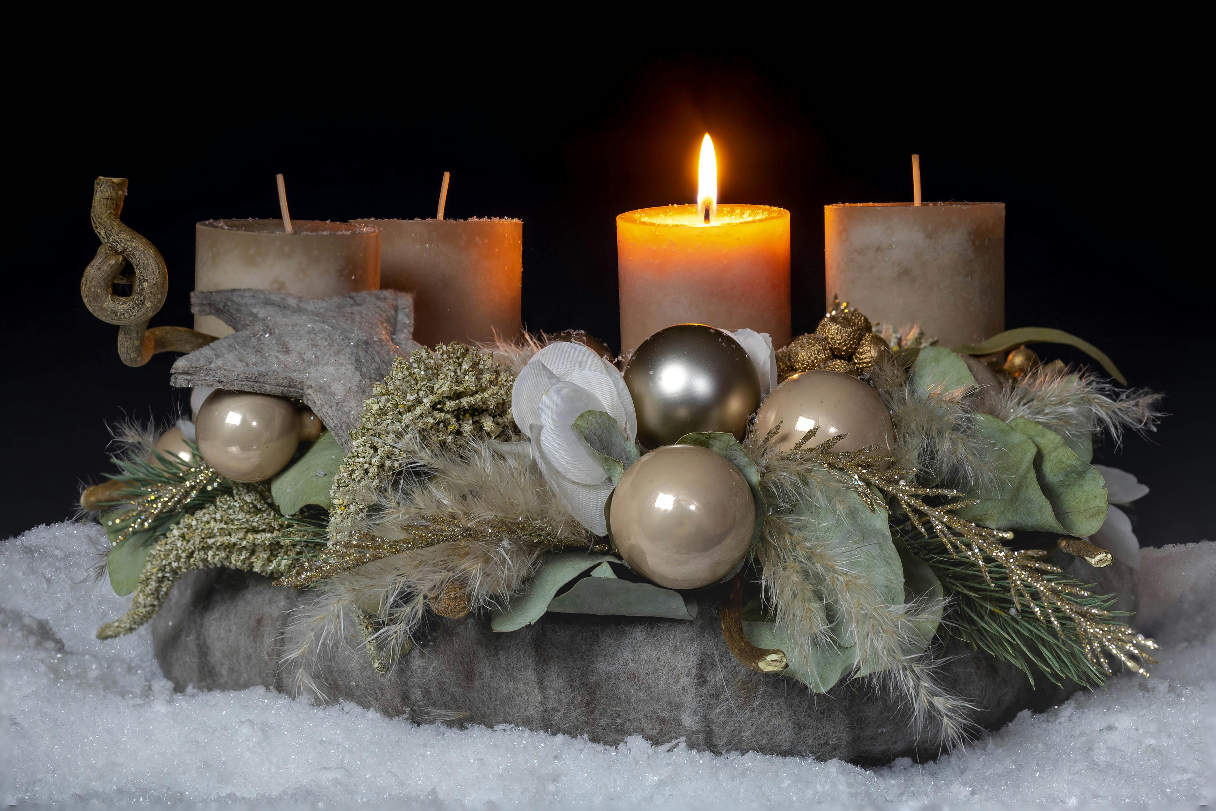 Christmas Decoration with Candles · Free Stock Photo