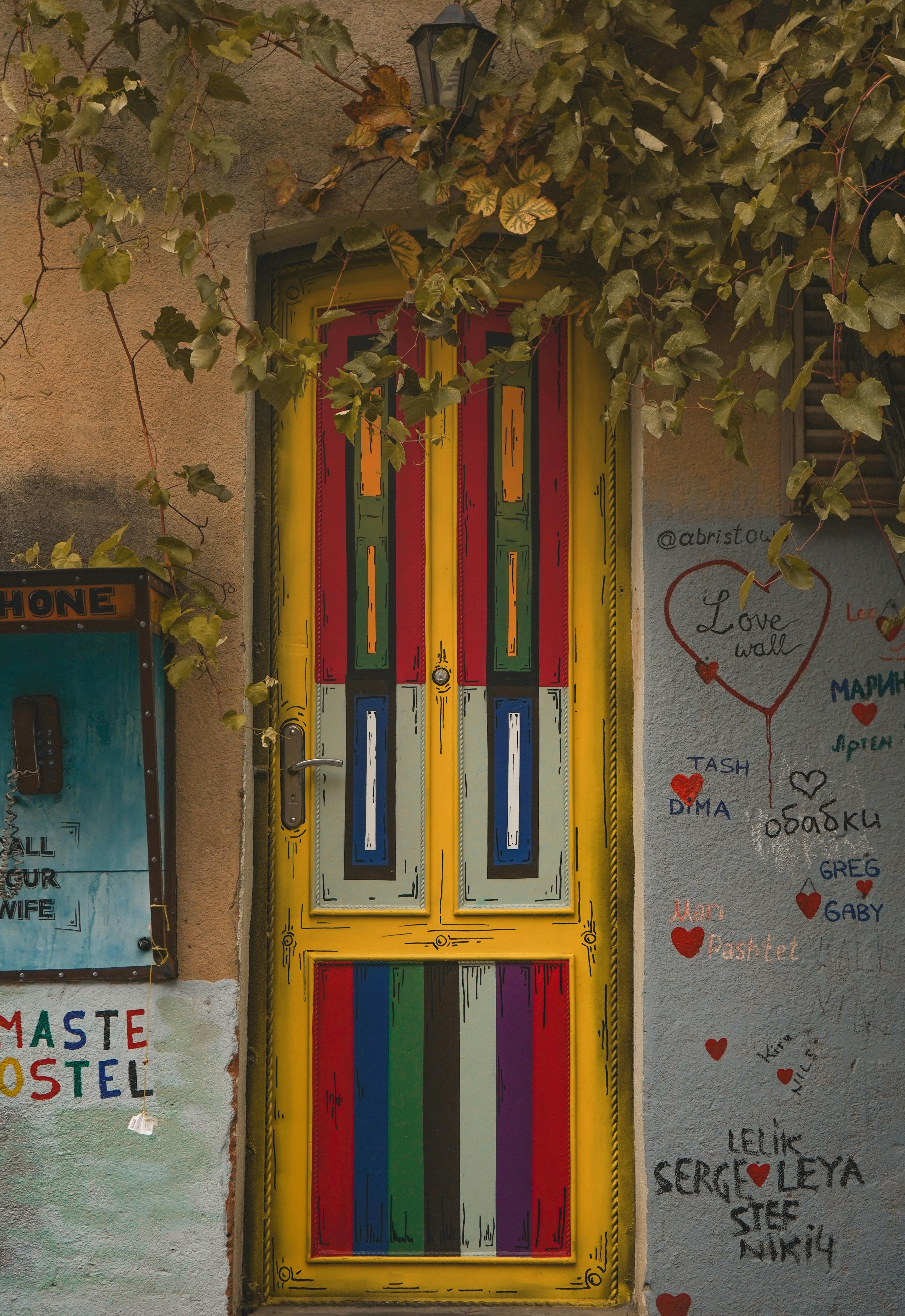 Colorful Door with Decorations · Free Stock Photo