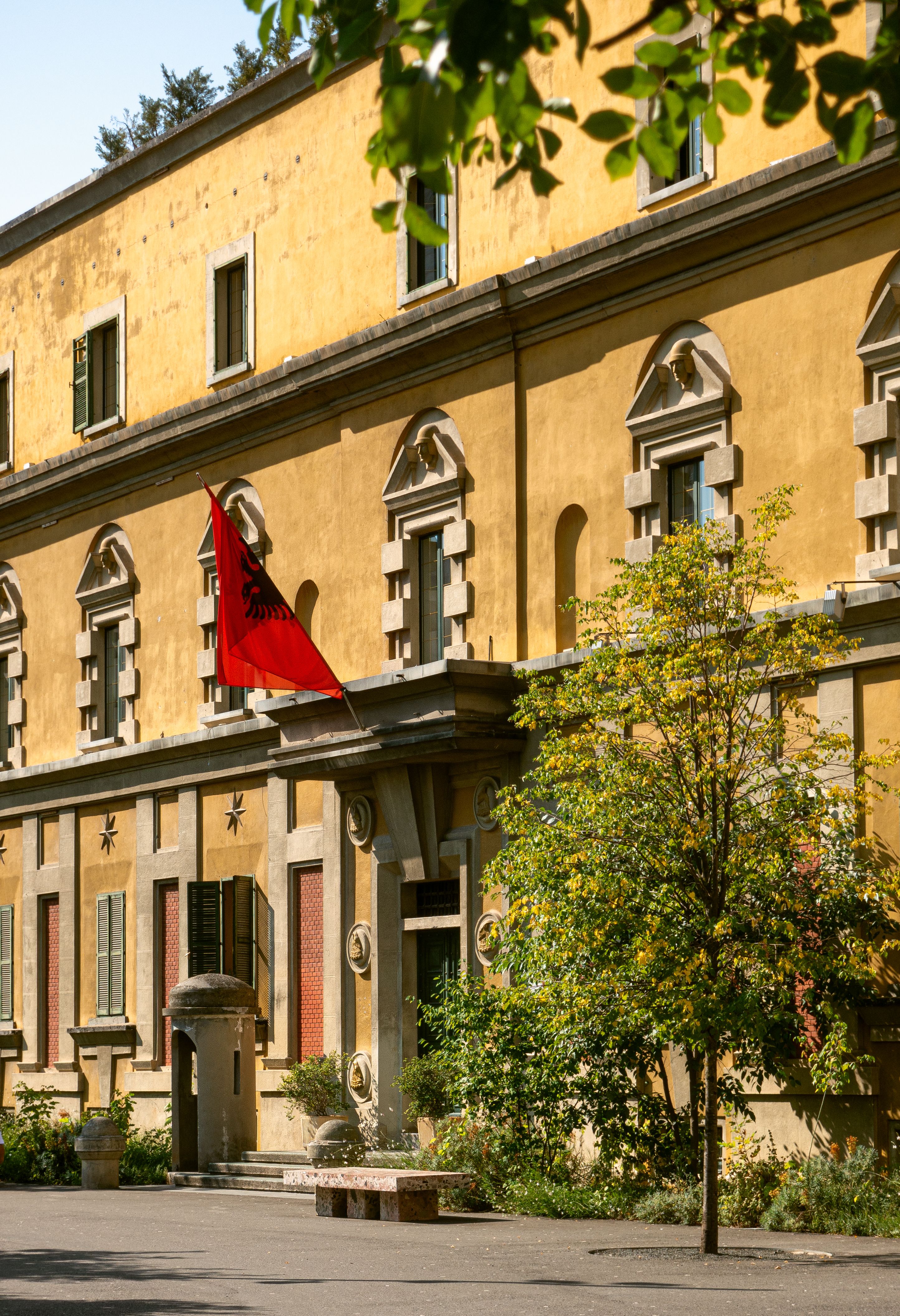 Government Building with Albania Flag · Free Stock Photo