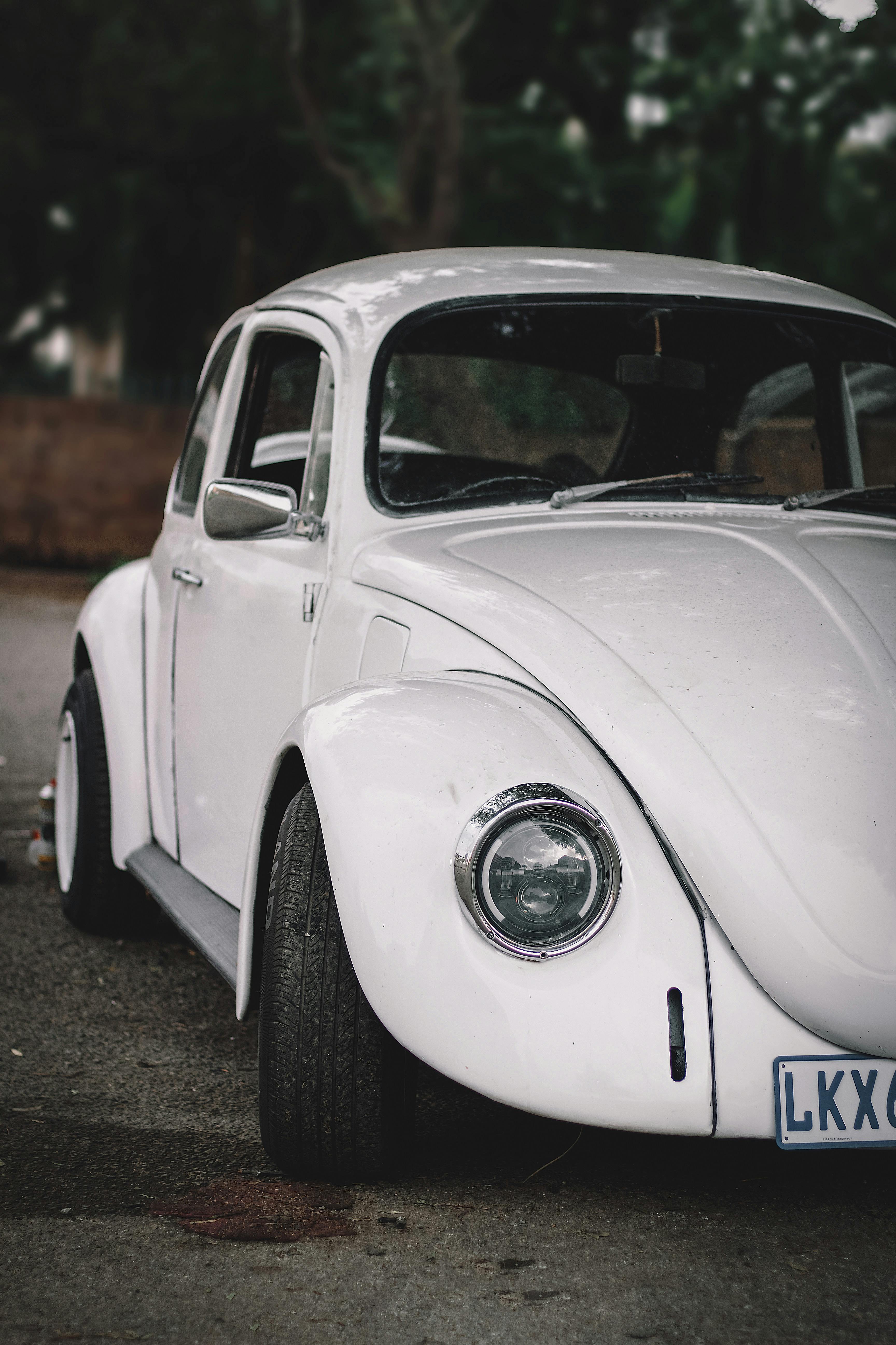 White Beetle Car Parked on the Street · Free Stock Photo
