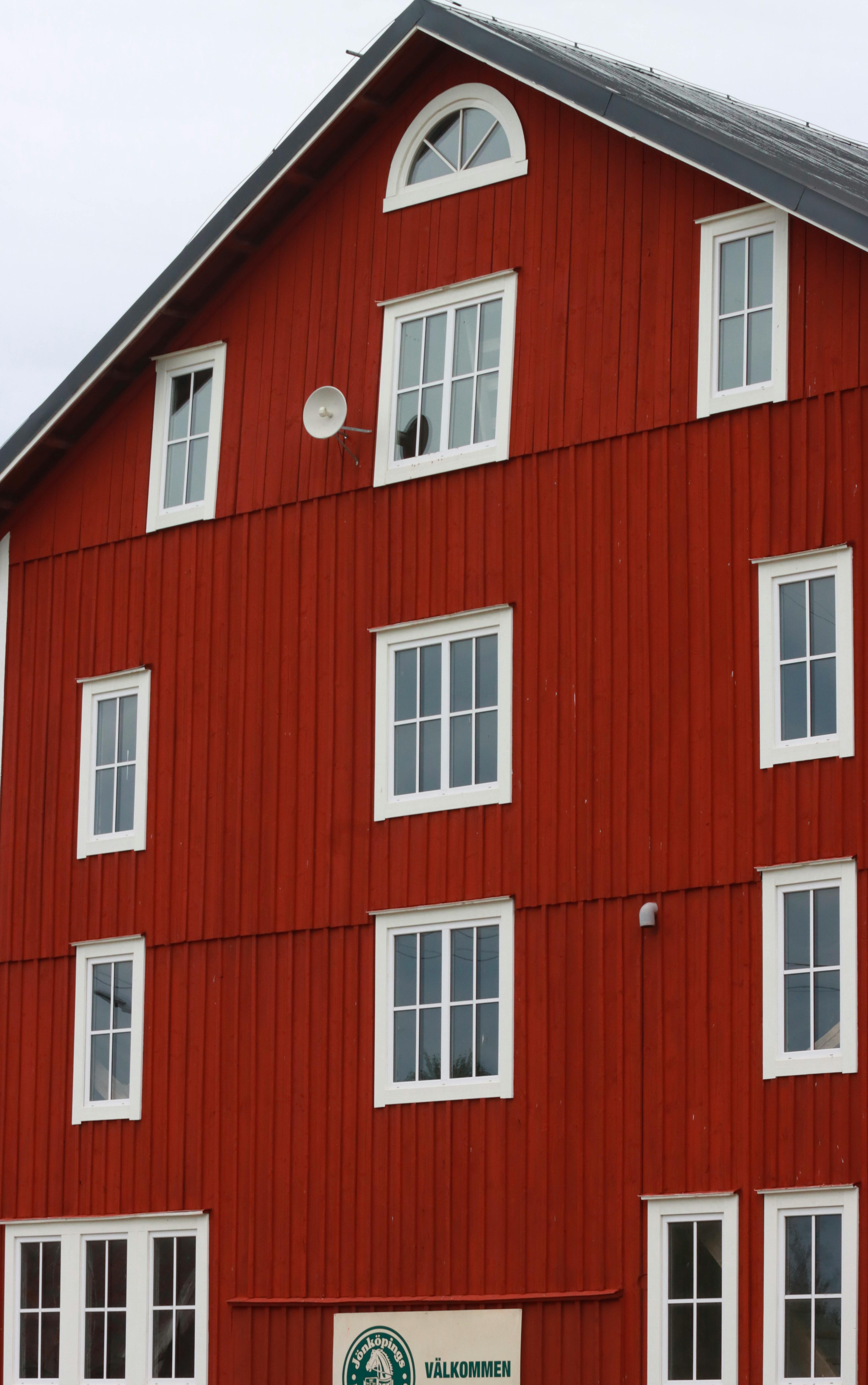 Facade of a Traditional Red Scandinavian Building · Free Stock Photo