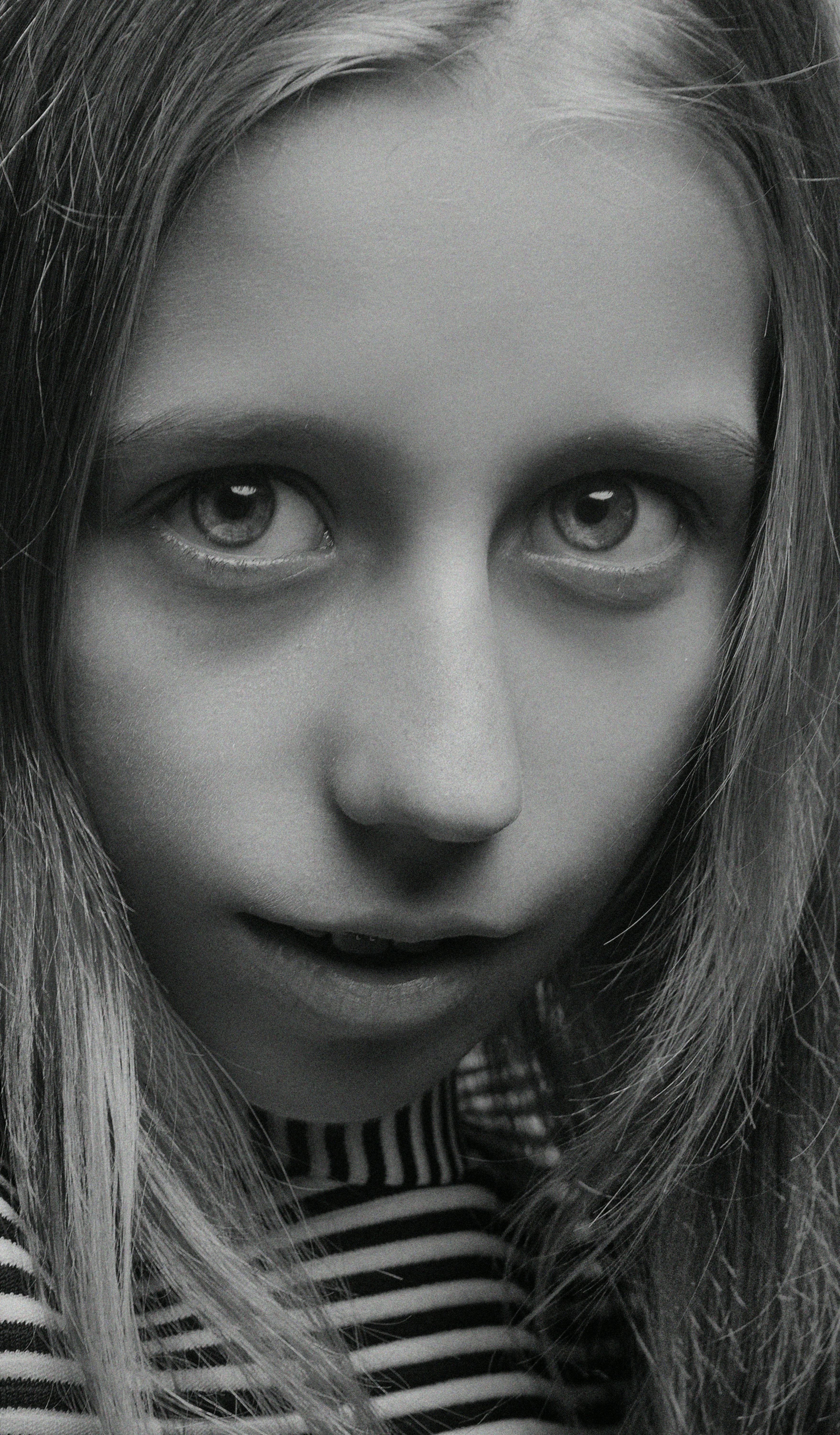 Grayscale Portrait of a Woman · Free Stock Photo