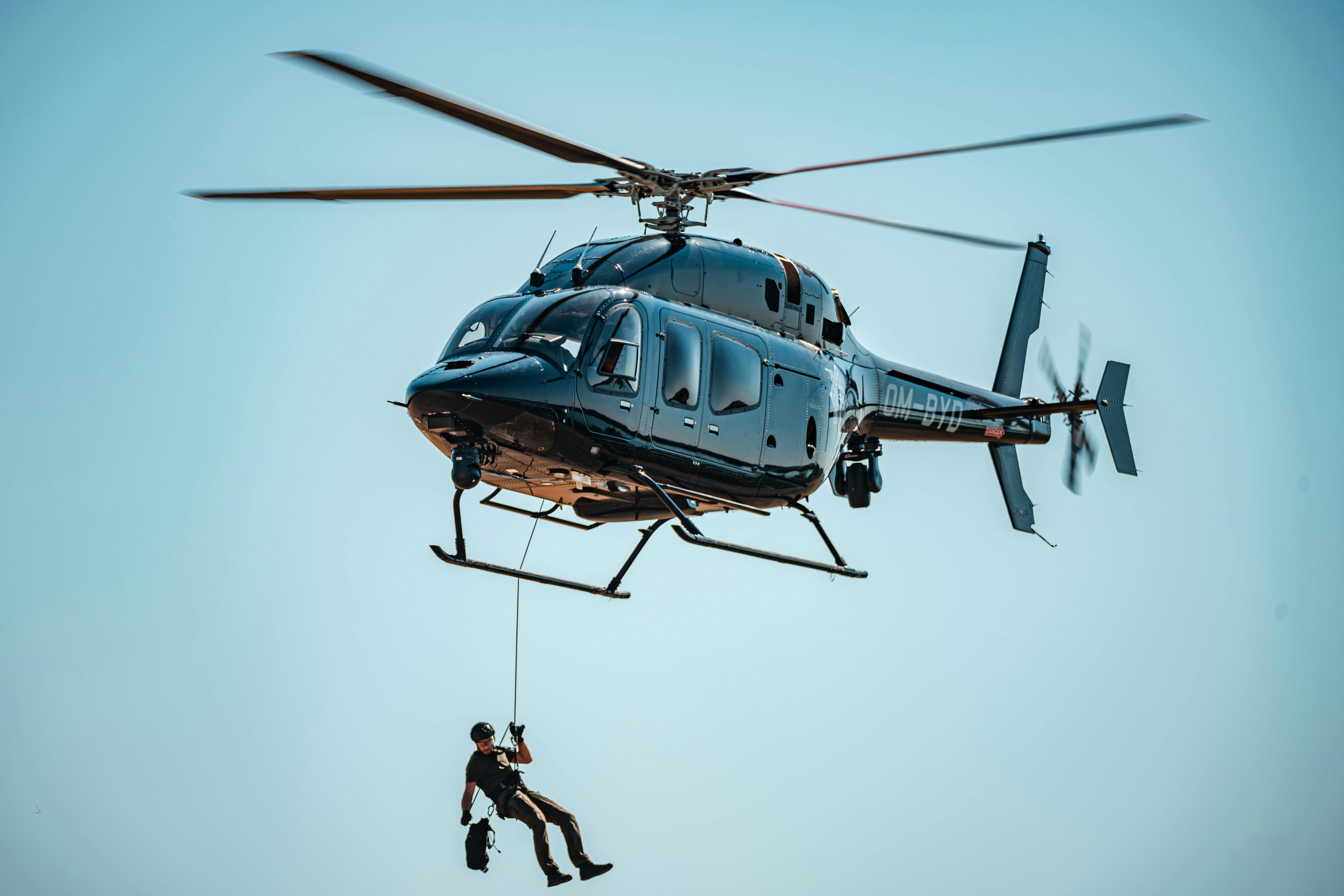 Man Hanging Off Helicopter · Free Stock Photo