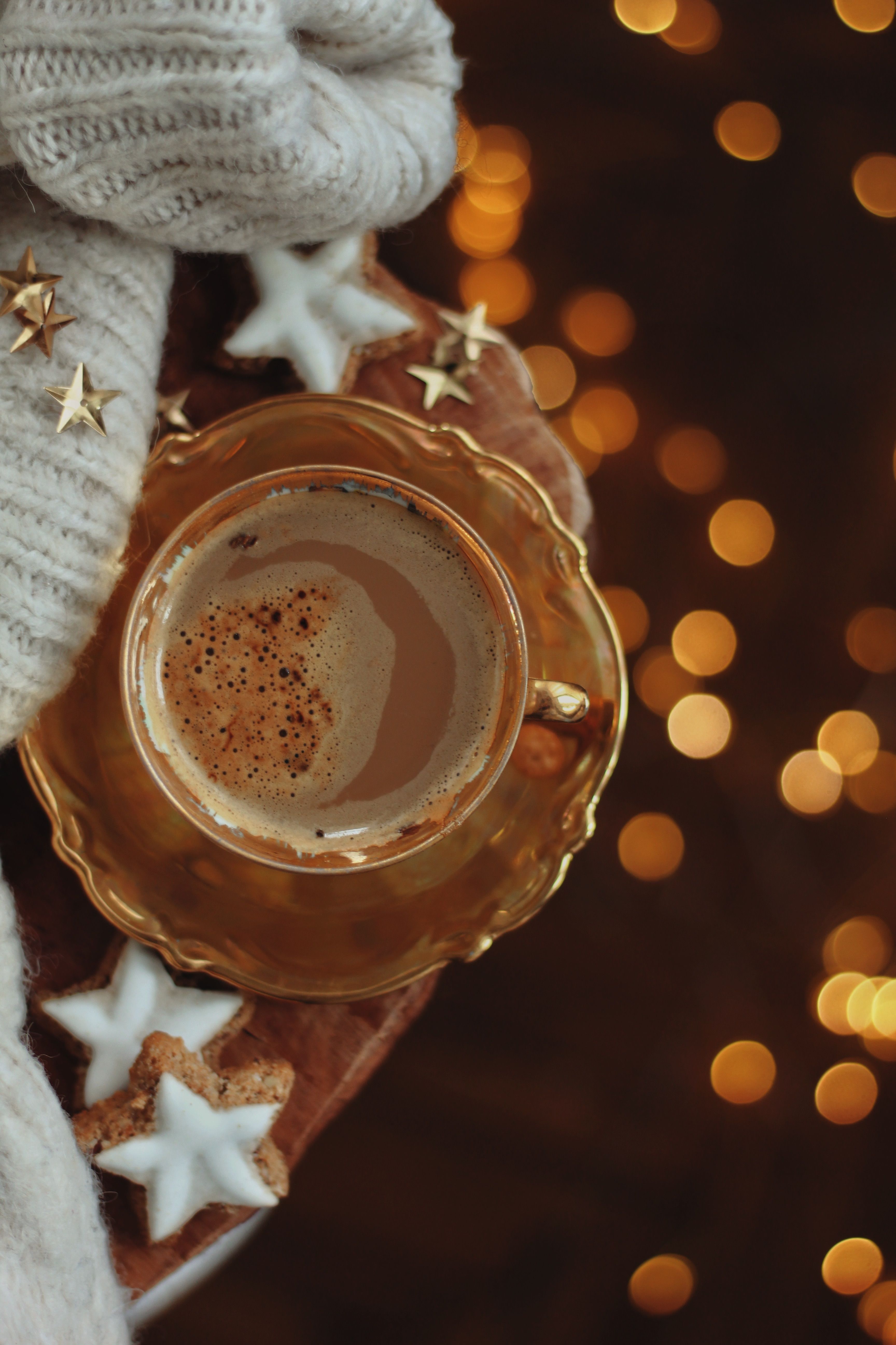 Stars around Glass of Coffee · Free Stock Photo