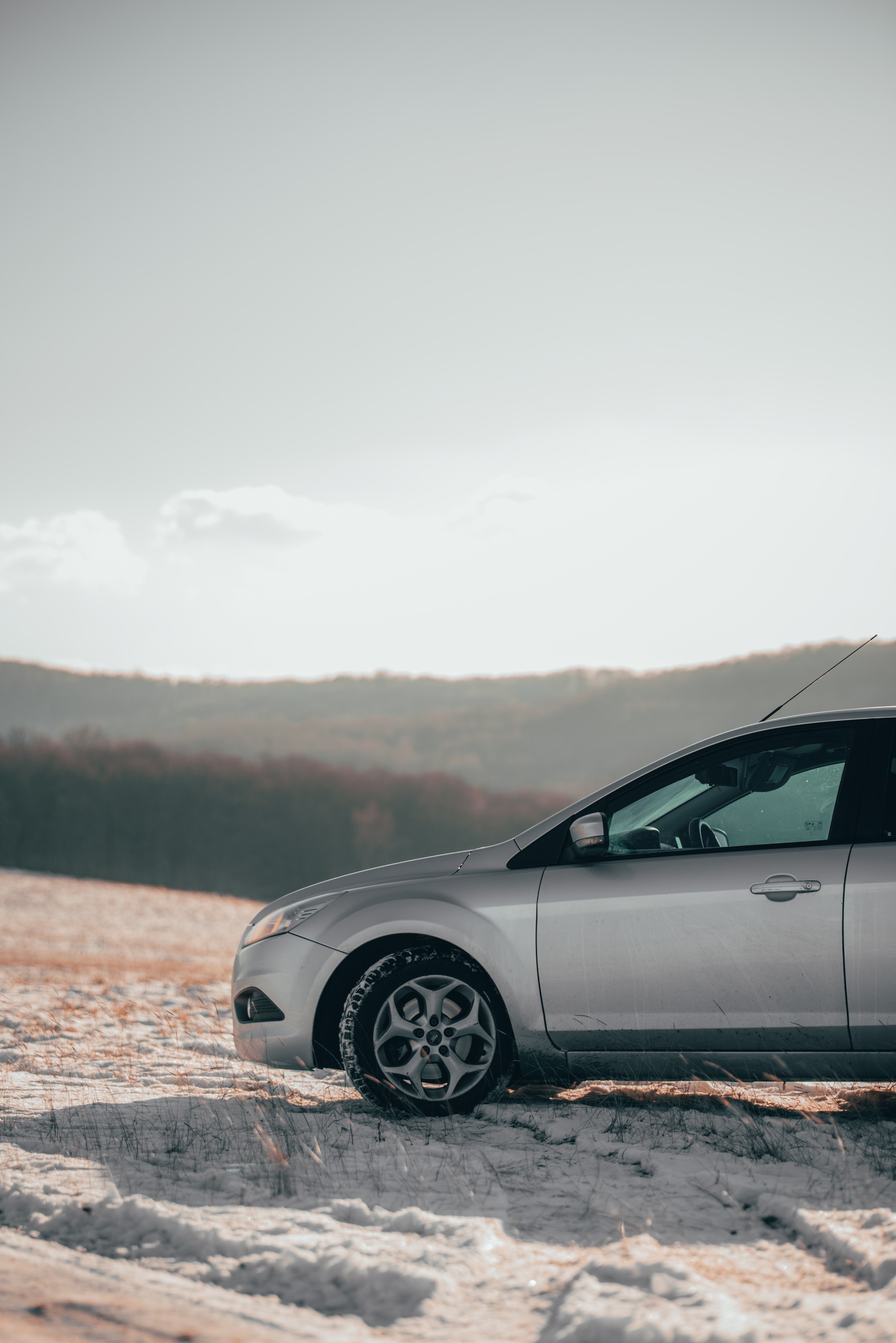 White Car on Snow Covered Road · Free Stock Photo