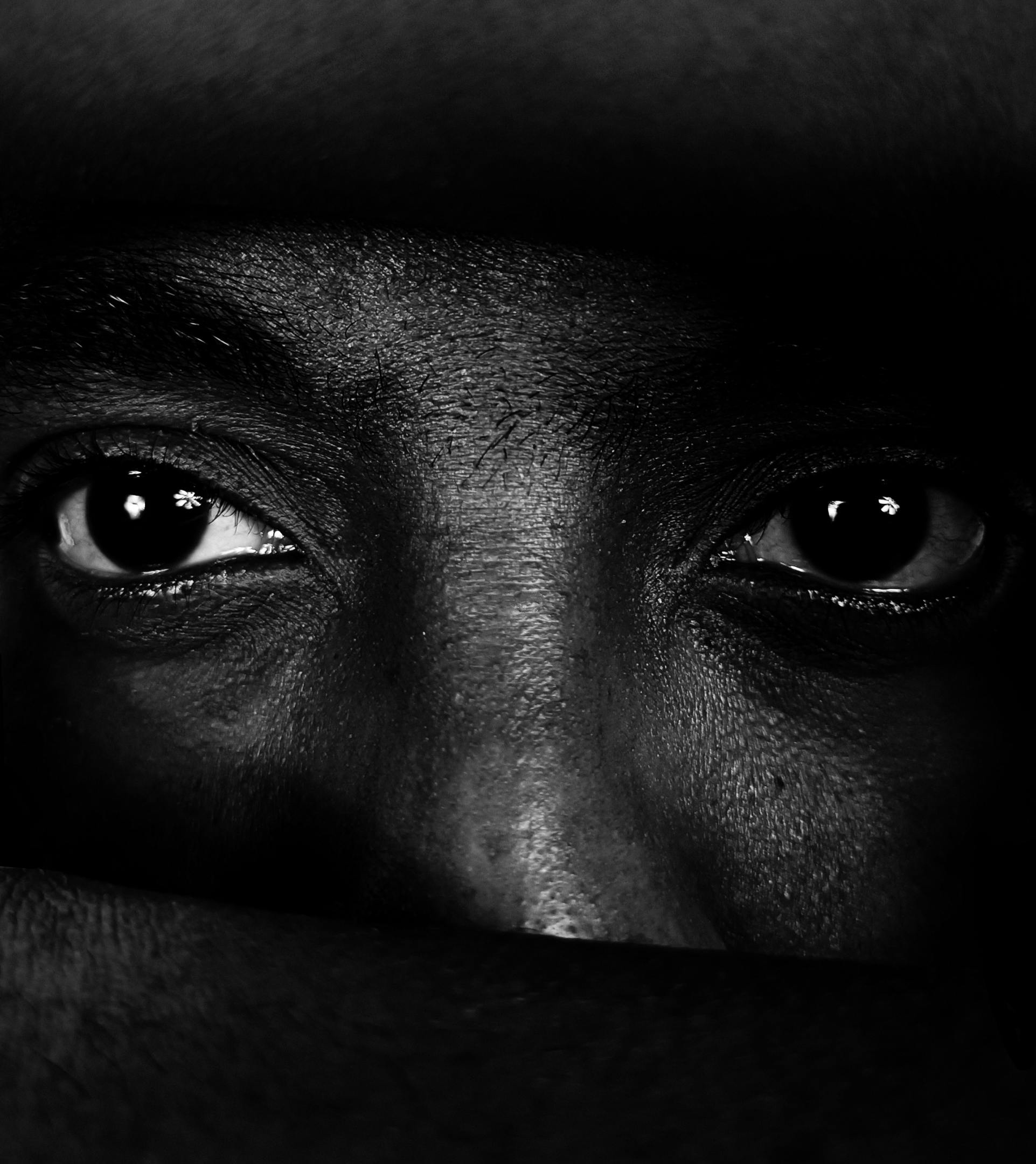 Monochrome Photo Of Girl's Eyes · Free Stock Photo