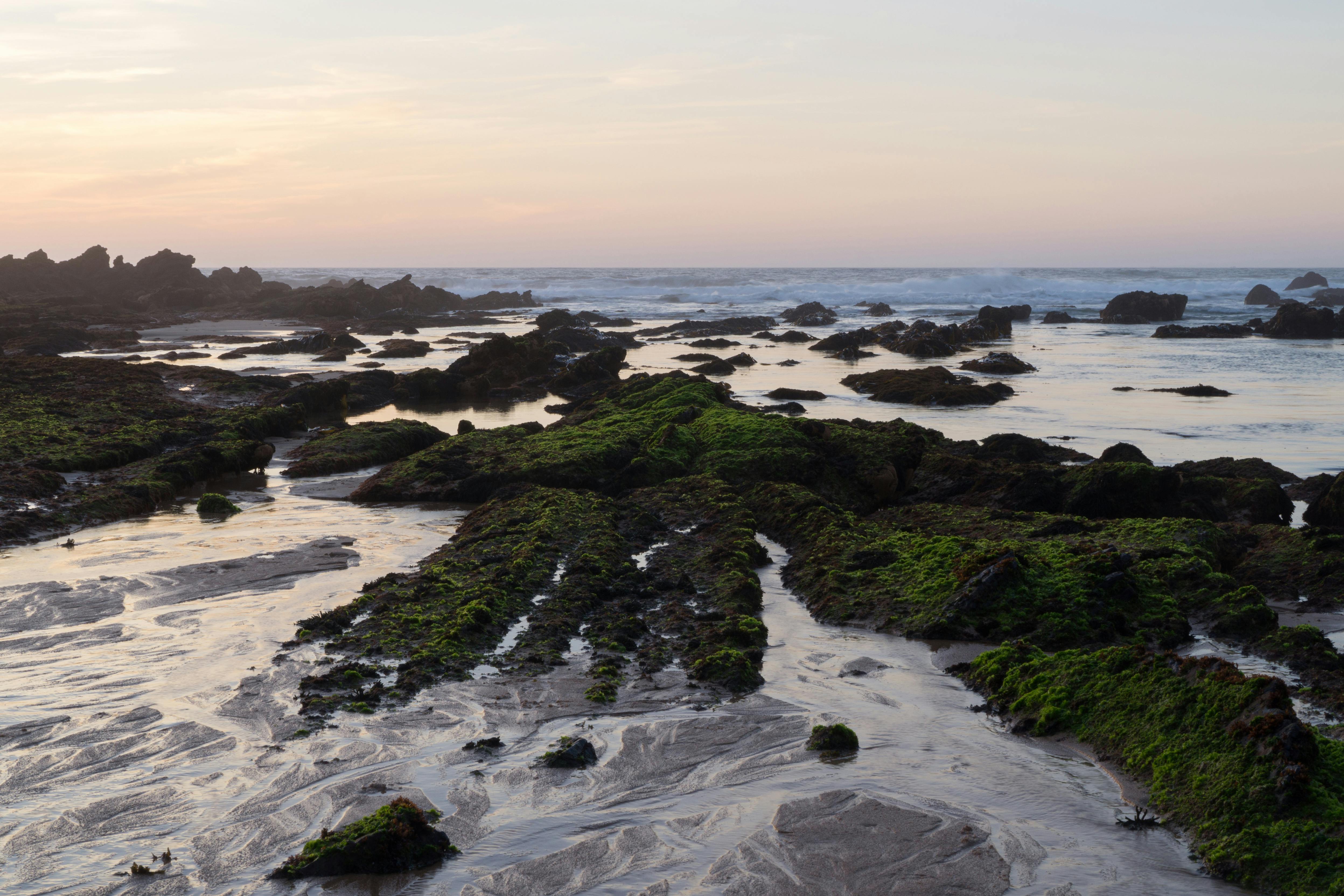Brown Rock Formation on Sea Shore Under White Clouds · Free Stock Photo