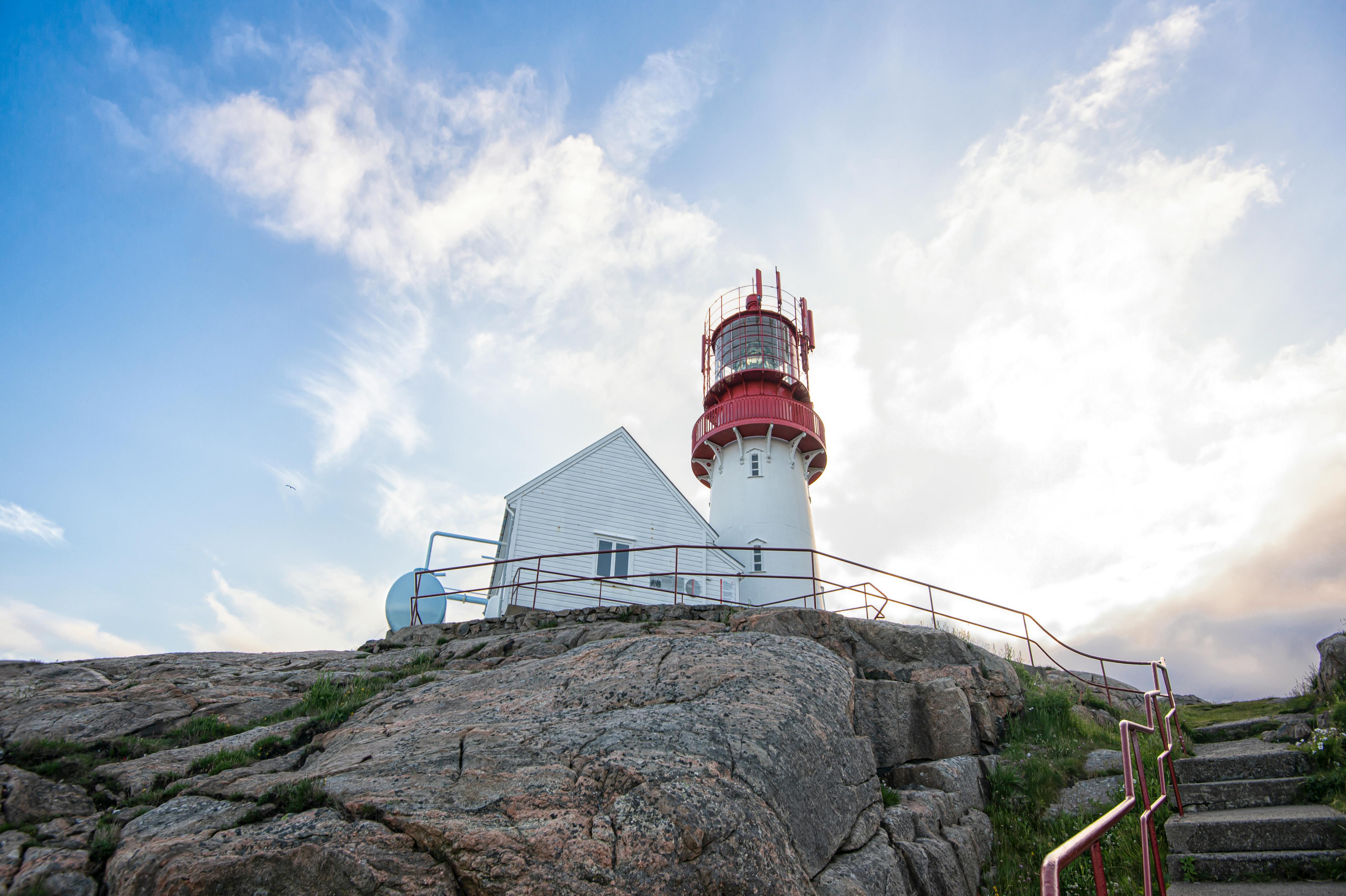 Low Angle Shot of the Lindesnes Lighthouse, Lindesnes, Norway · Free ...