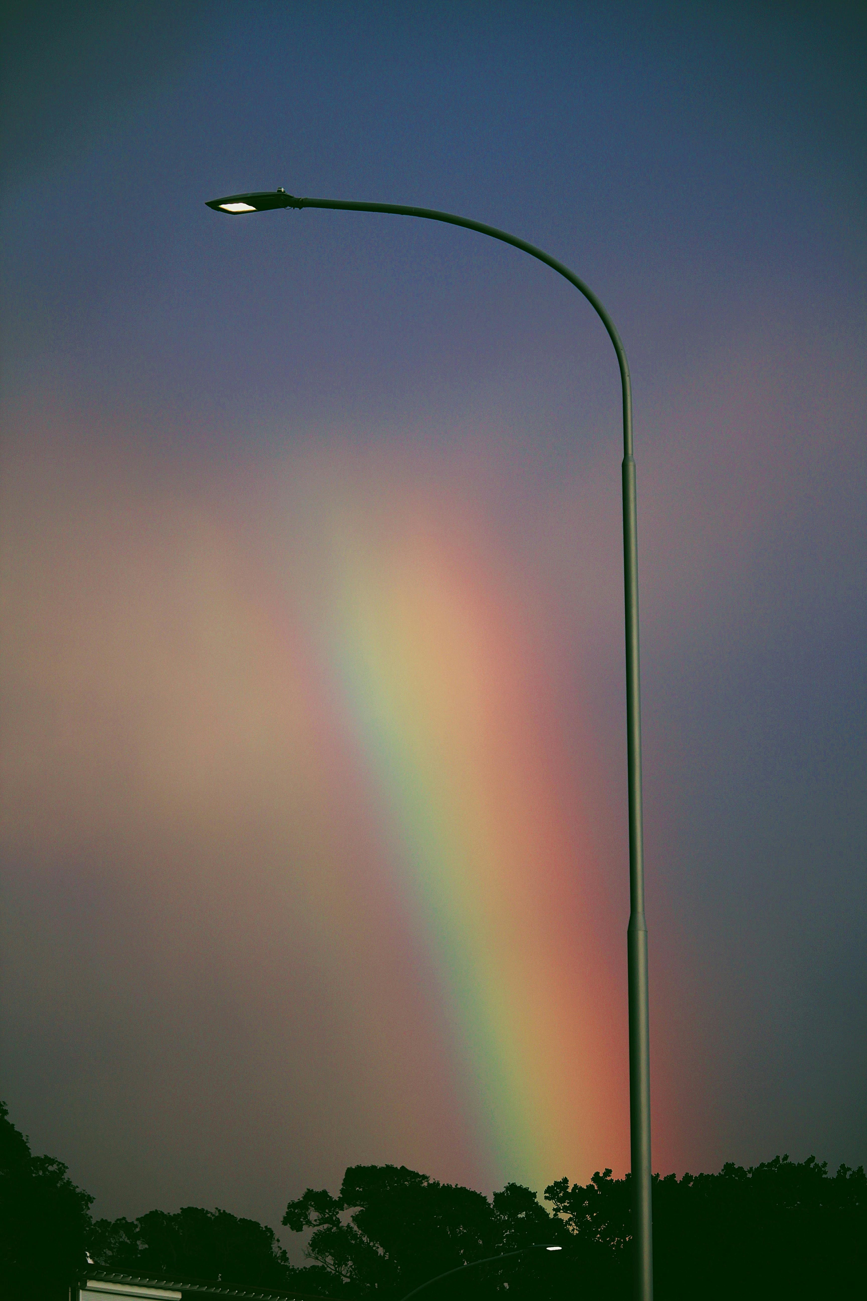 Rainbow and Streetlight · Free Stock Photo