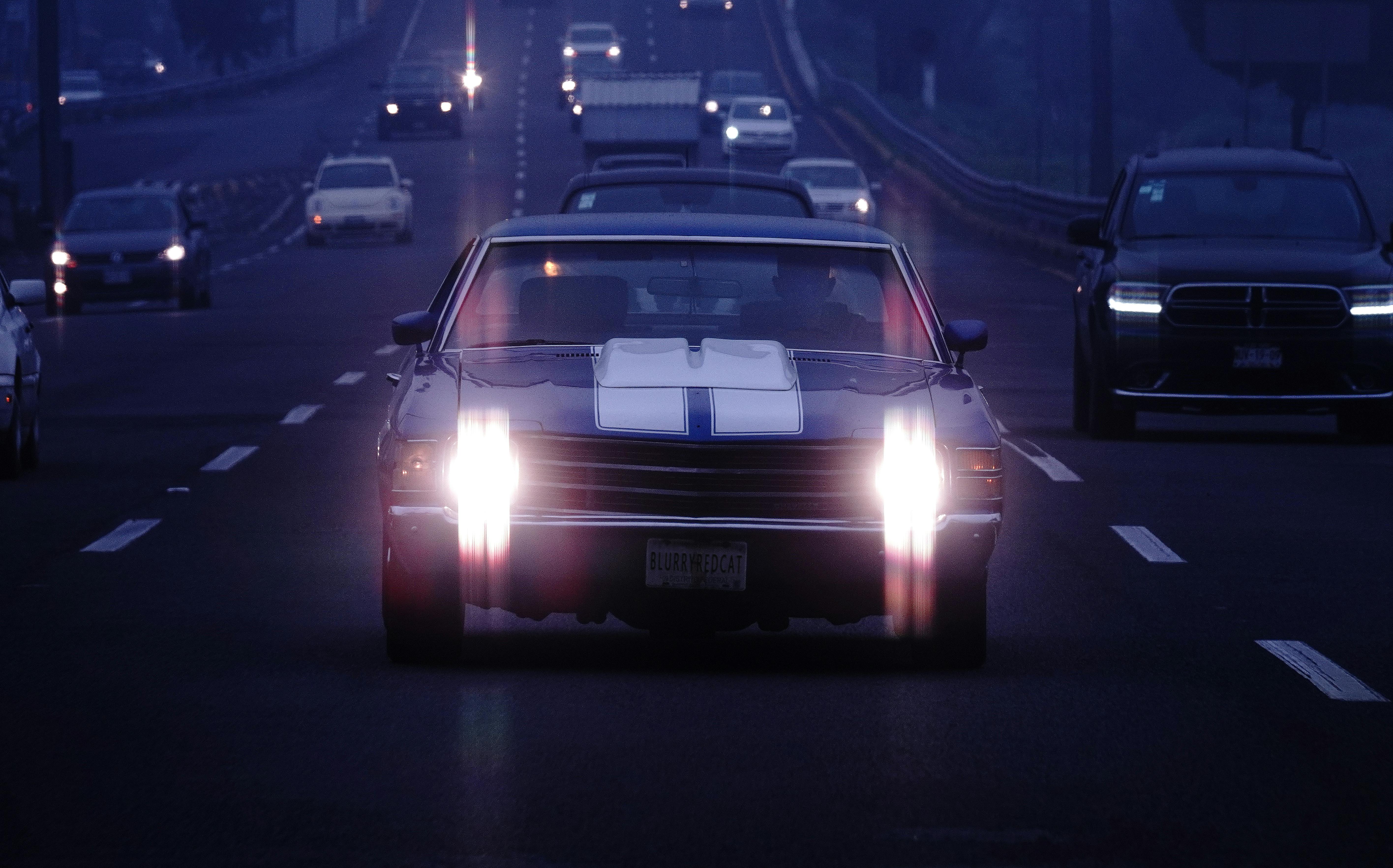 A Muscle Car on the Highway · Free Stock Photo