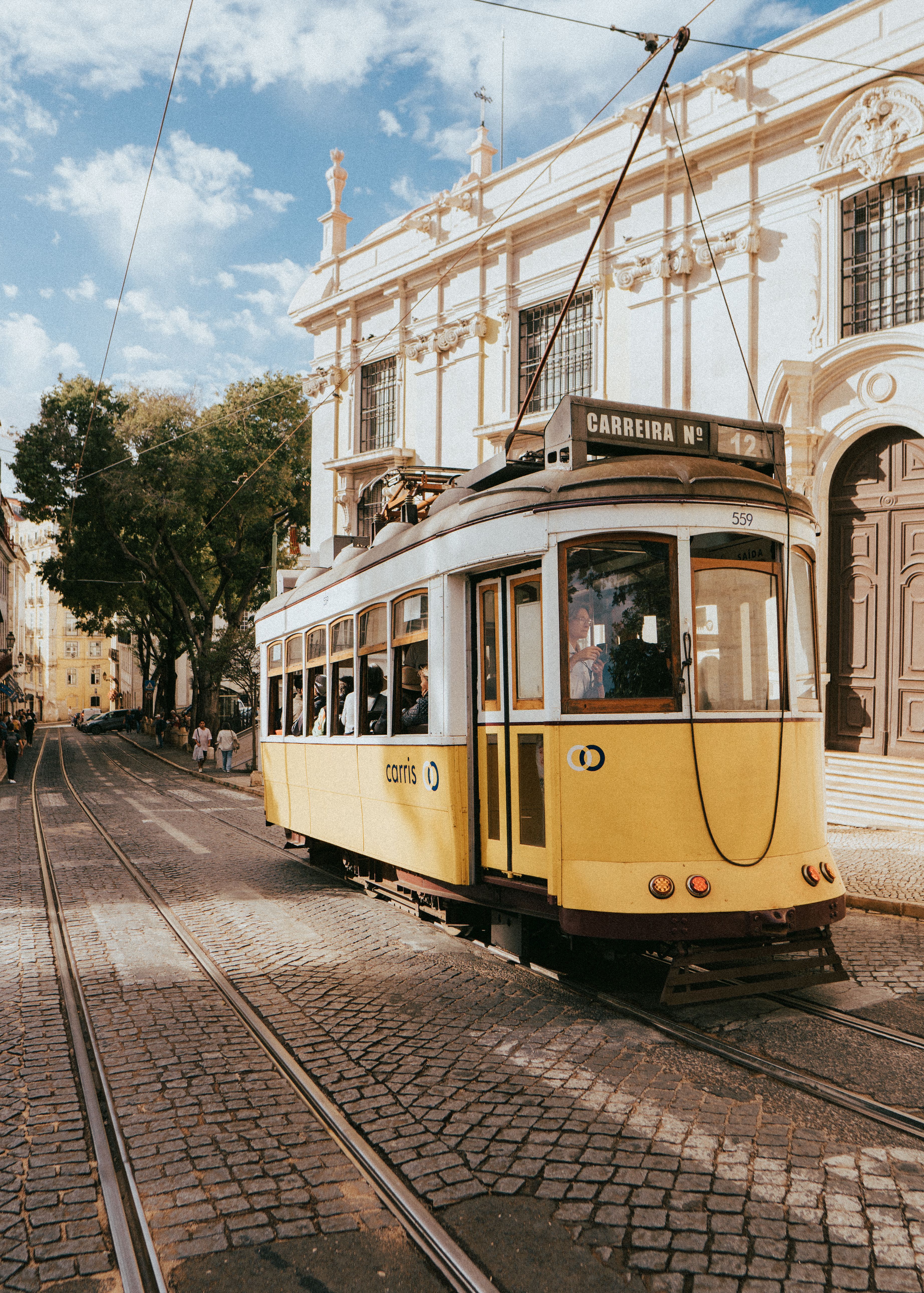 Legendary no. 12 tram in Lisbon · Free Stock Photo