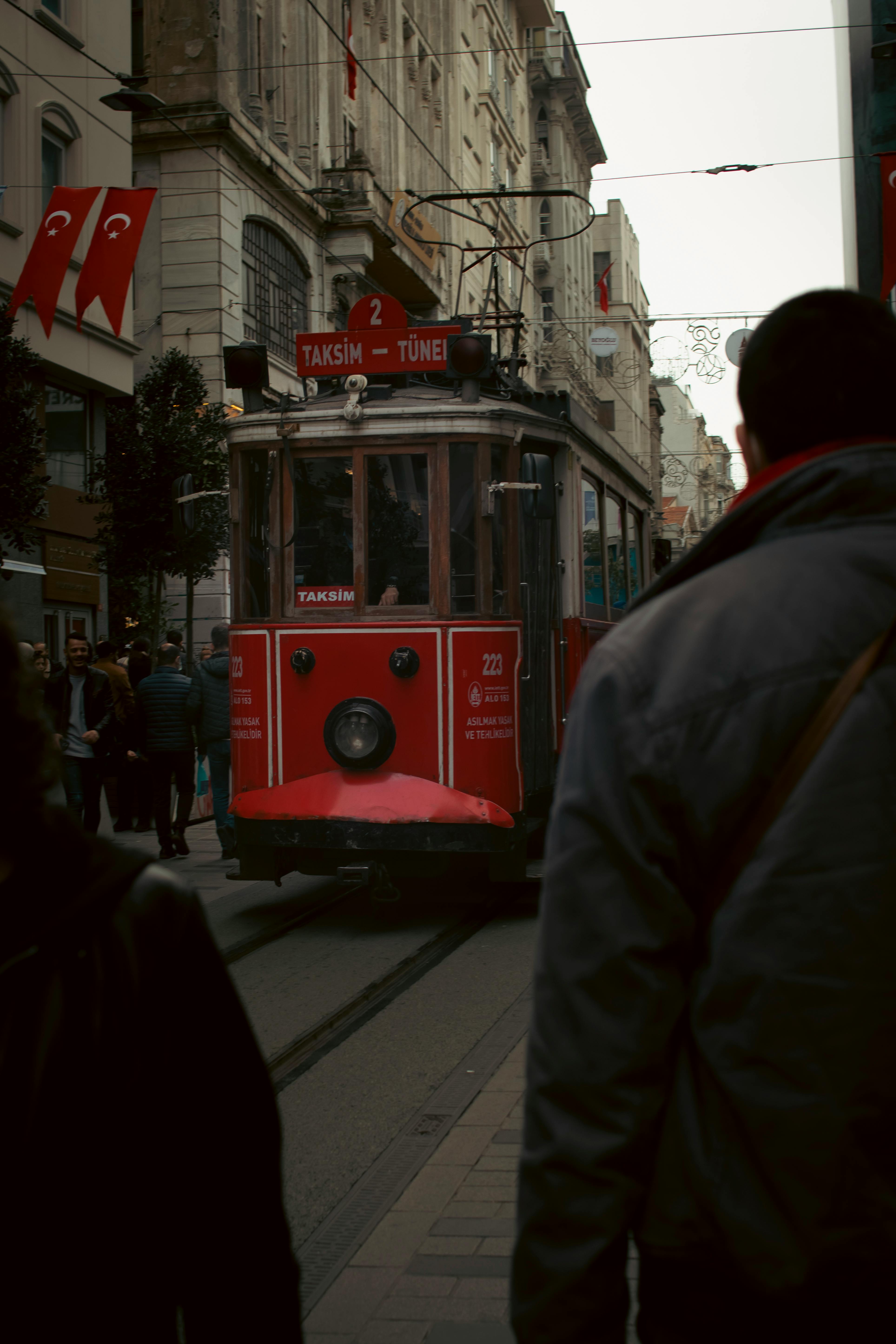 Red Tram on the Road · Free Stock Photo