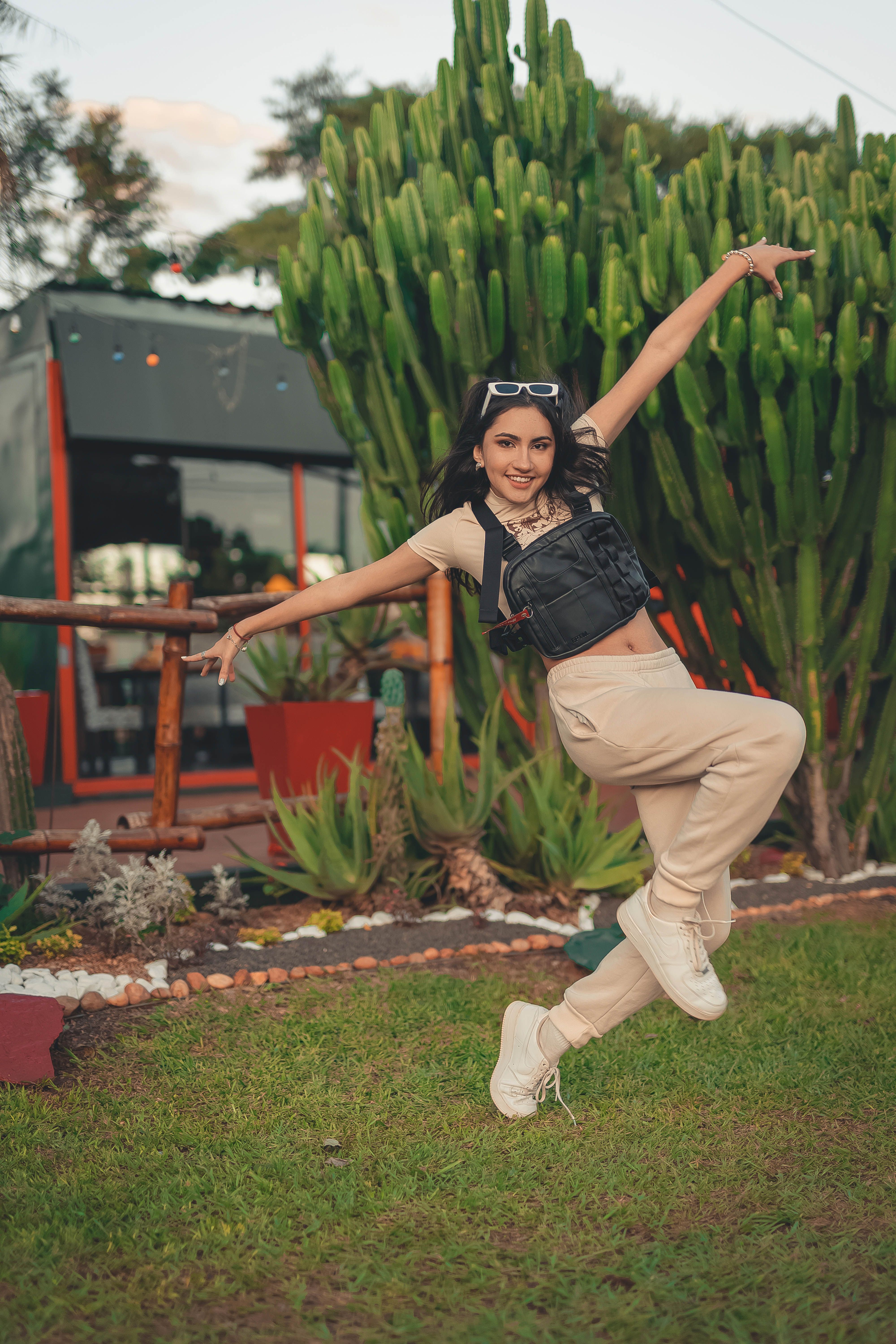 Woman Jumping in Garden · Free Stock Photo