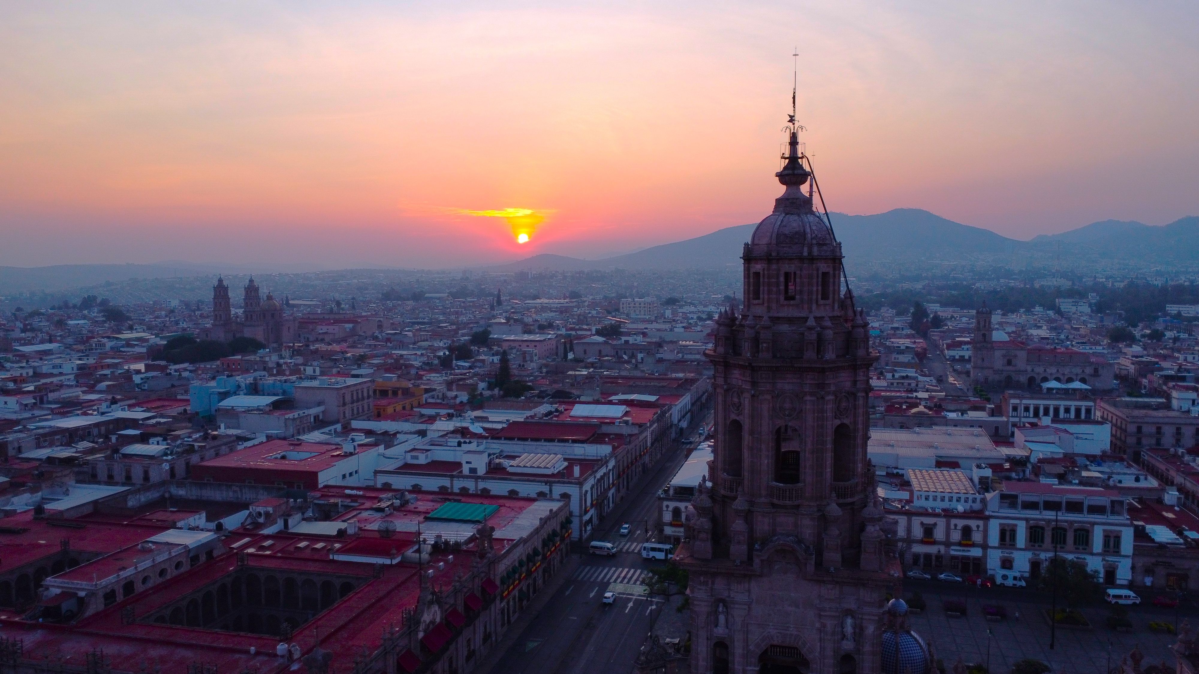The Morelia Cathedral in Mexico City at Sunset · Free Stock Photo