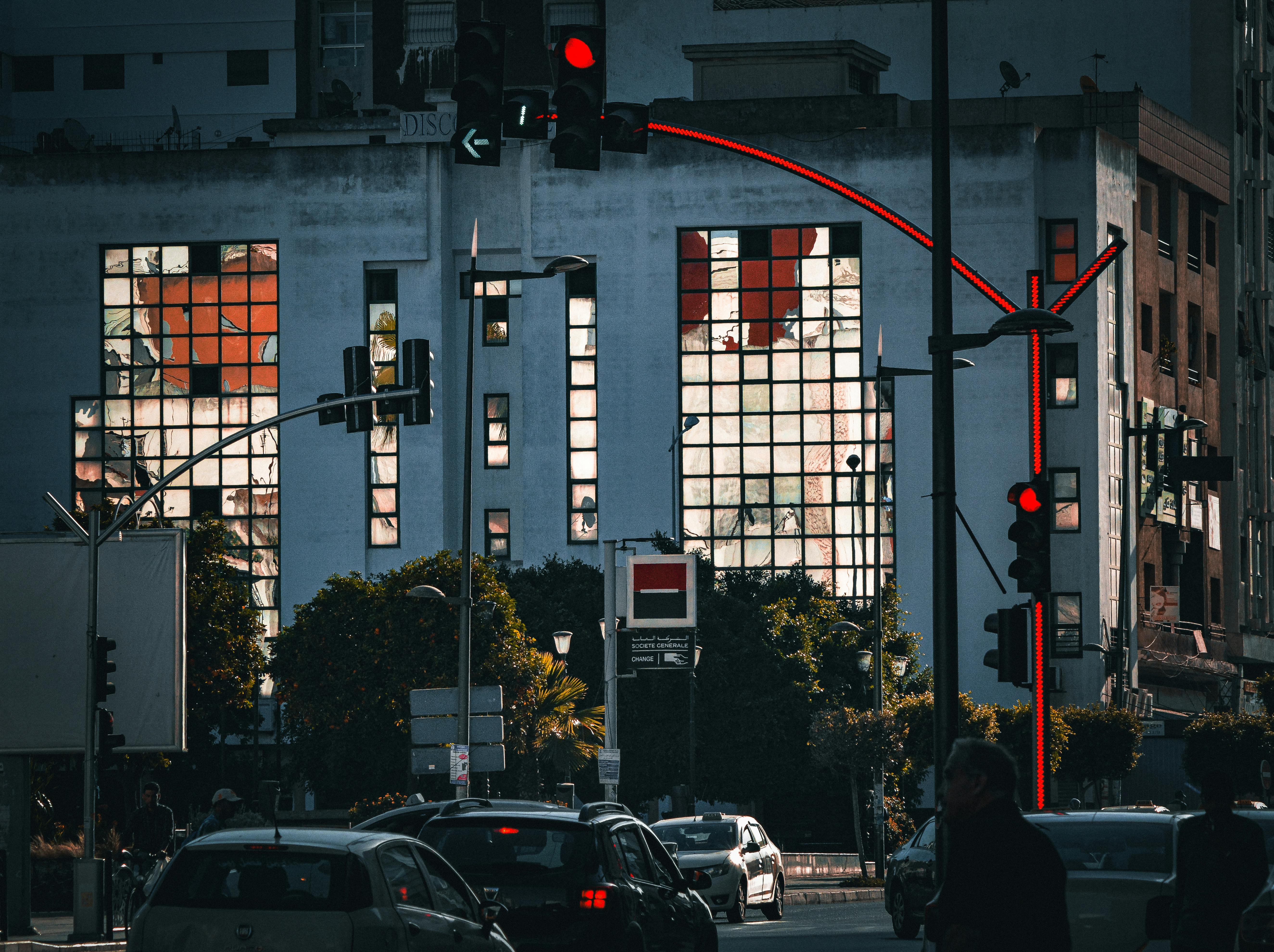 Traffic Lights over Cars on Intersection · Free Stock Photo