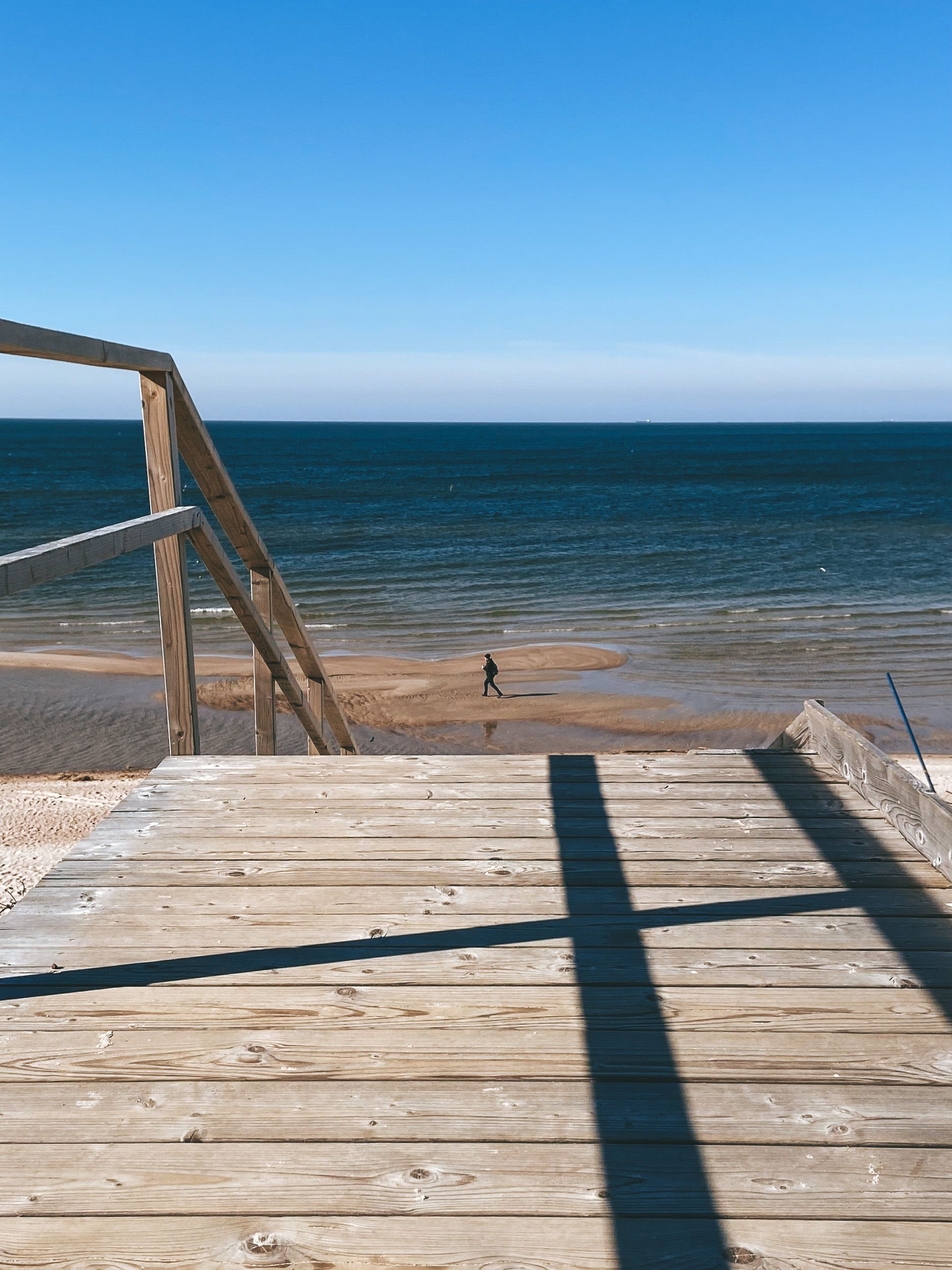 Sunlit Stairs on Shore · Free Stock Photo