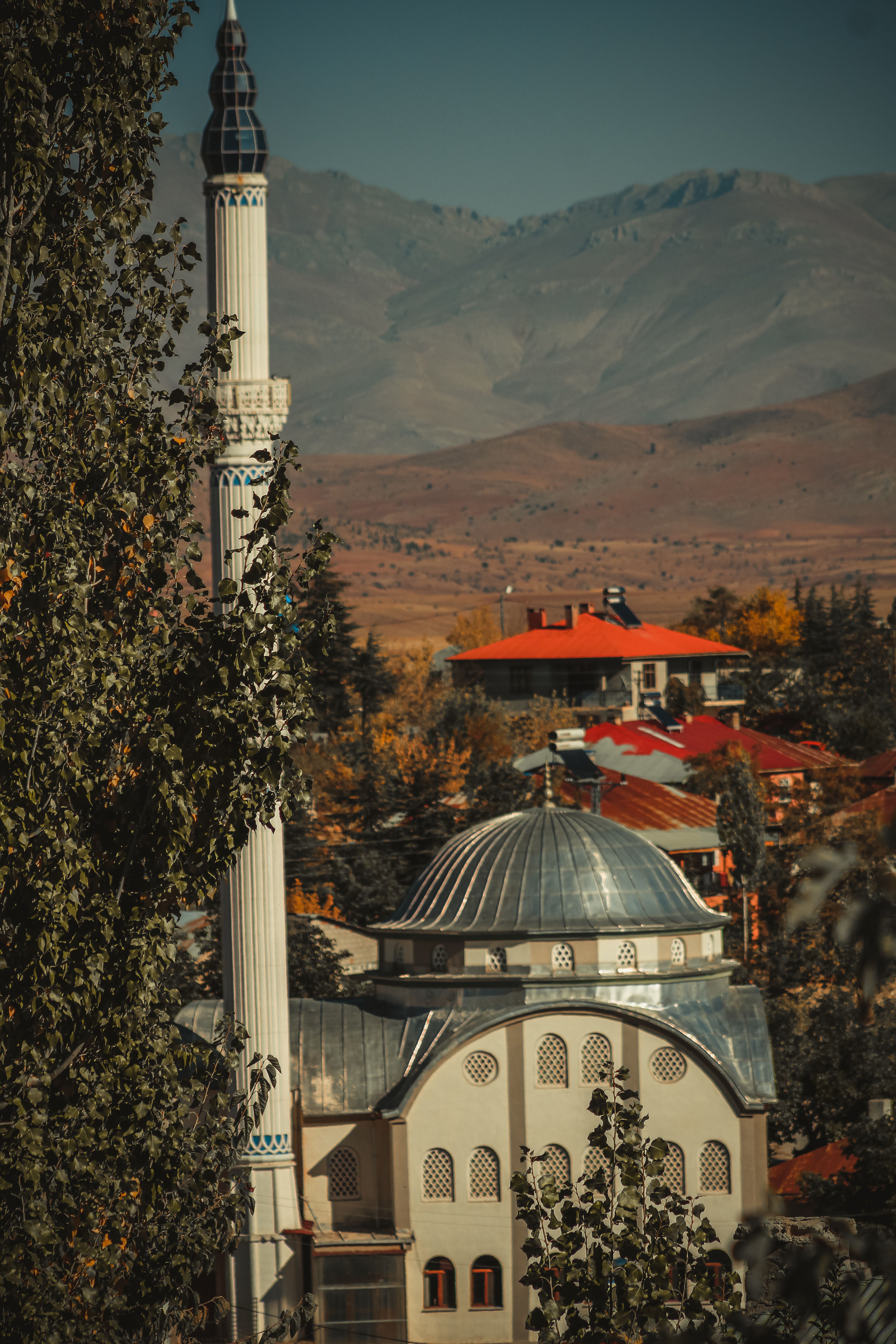 Aerial View of a Mosque in a Valley · Free Stock Photo