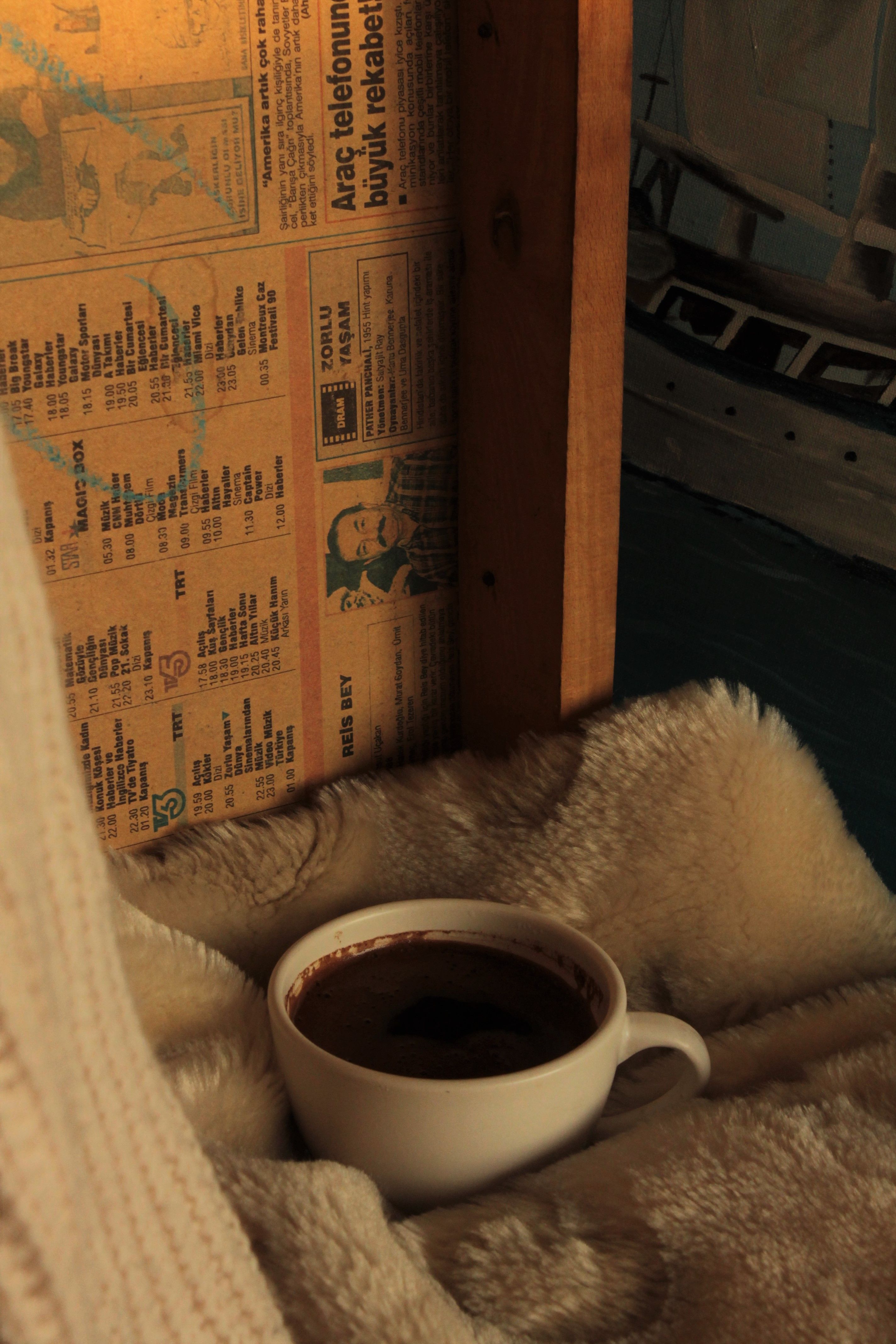 Cup of Coffee on Fur · Free Stock Photo