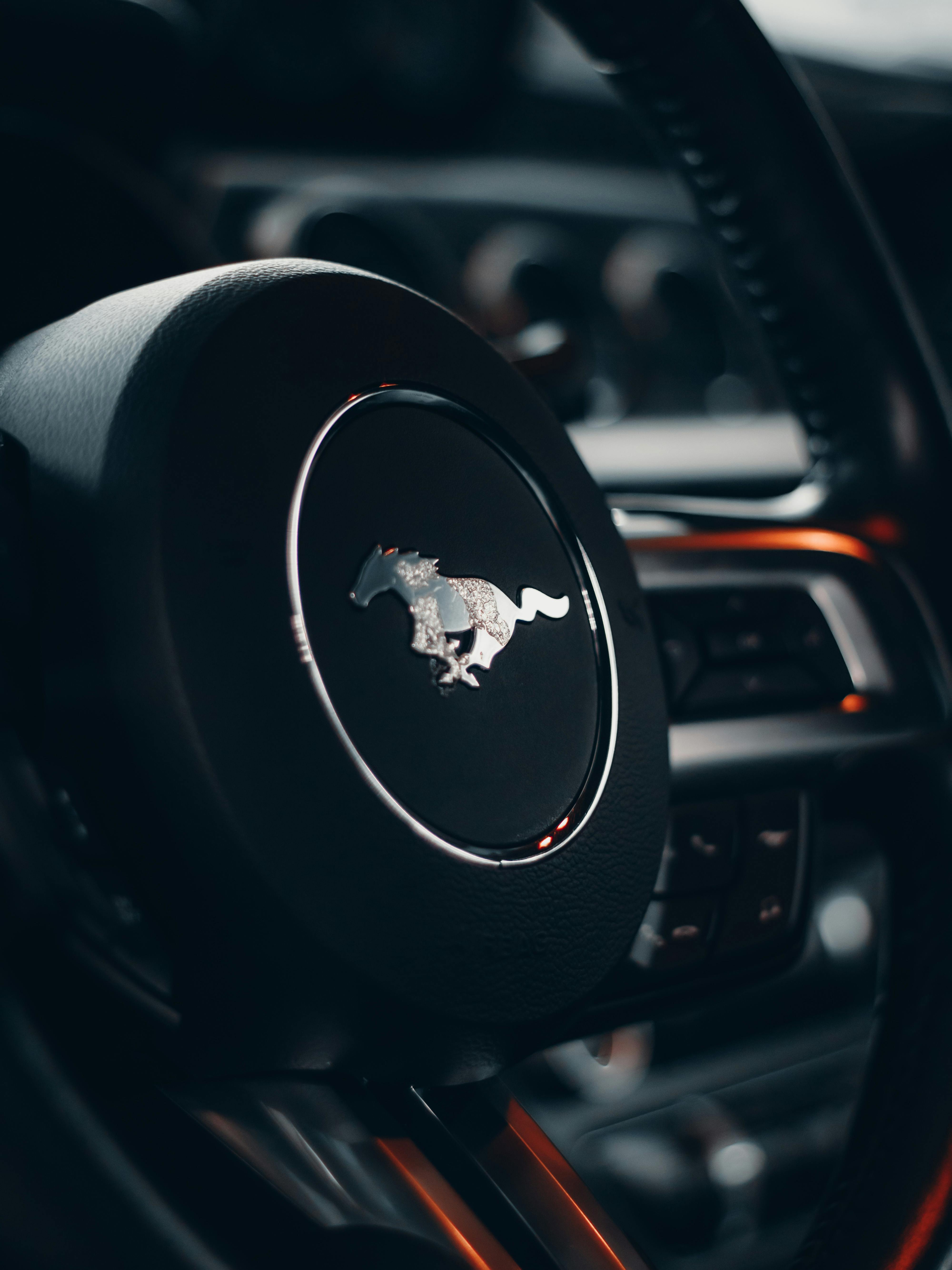 Steering Wheel in Close Up Shot · Free Stock Photo