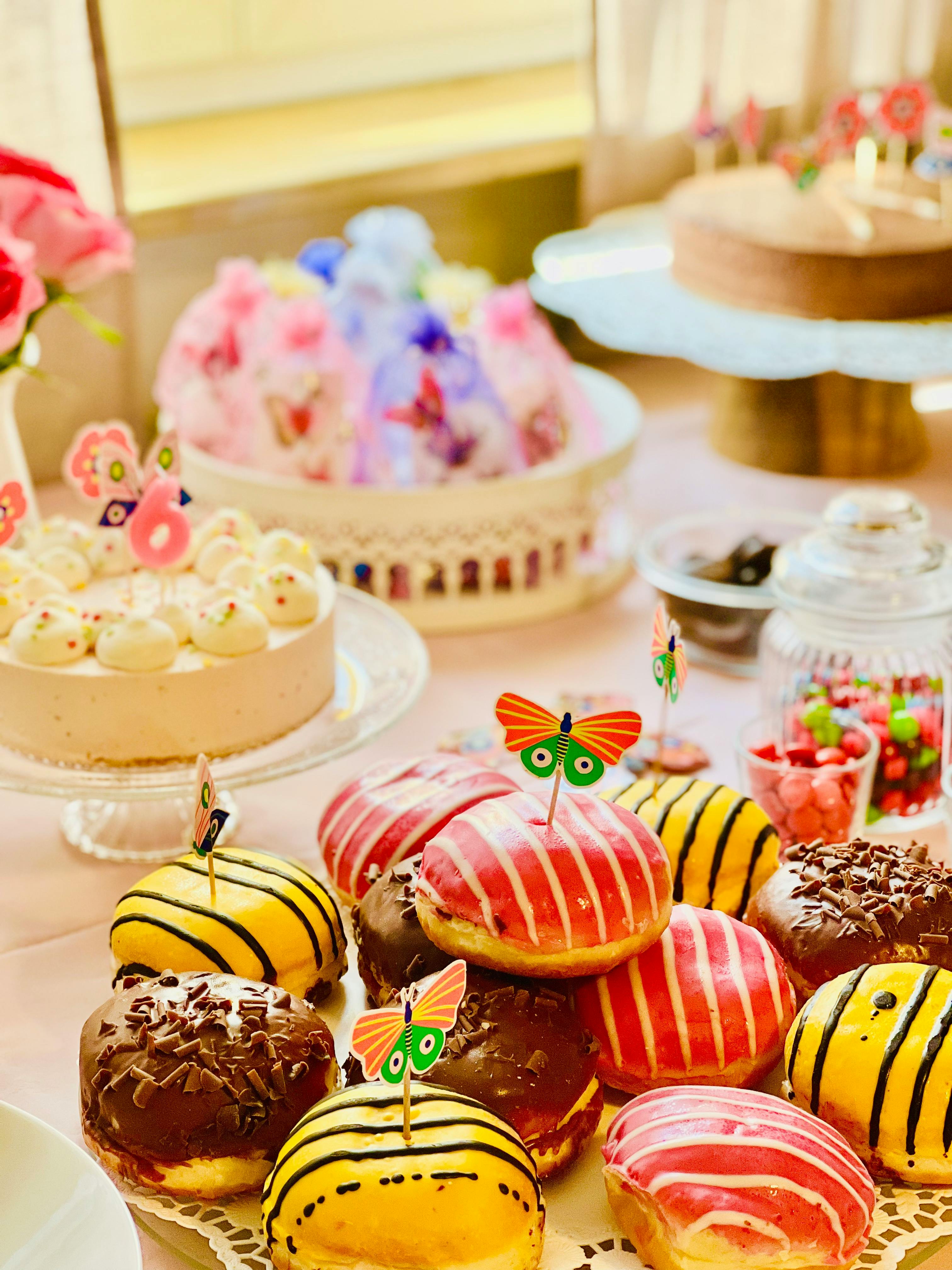Trays of Decorated Sweets and Donuts · Free Stock Photo