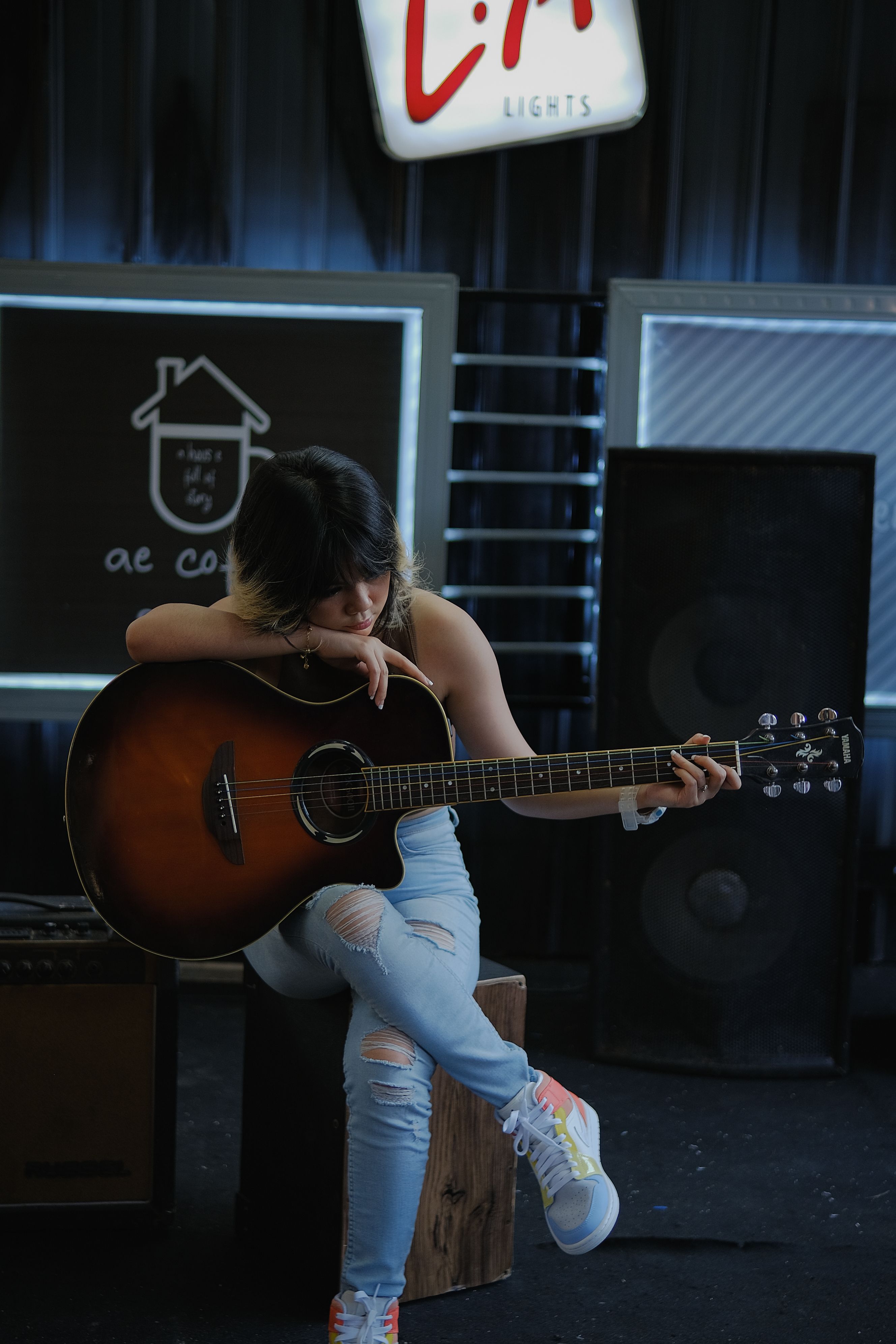 Woman Posing with Guitar · Free Stock Photo