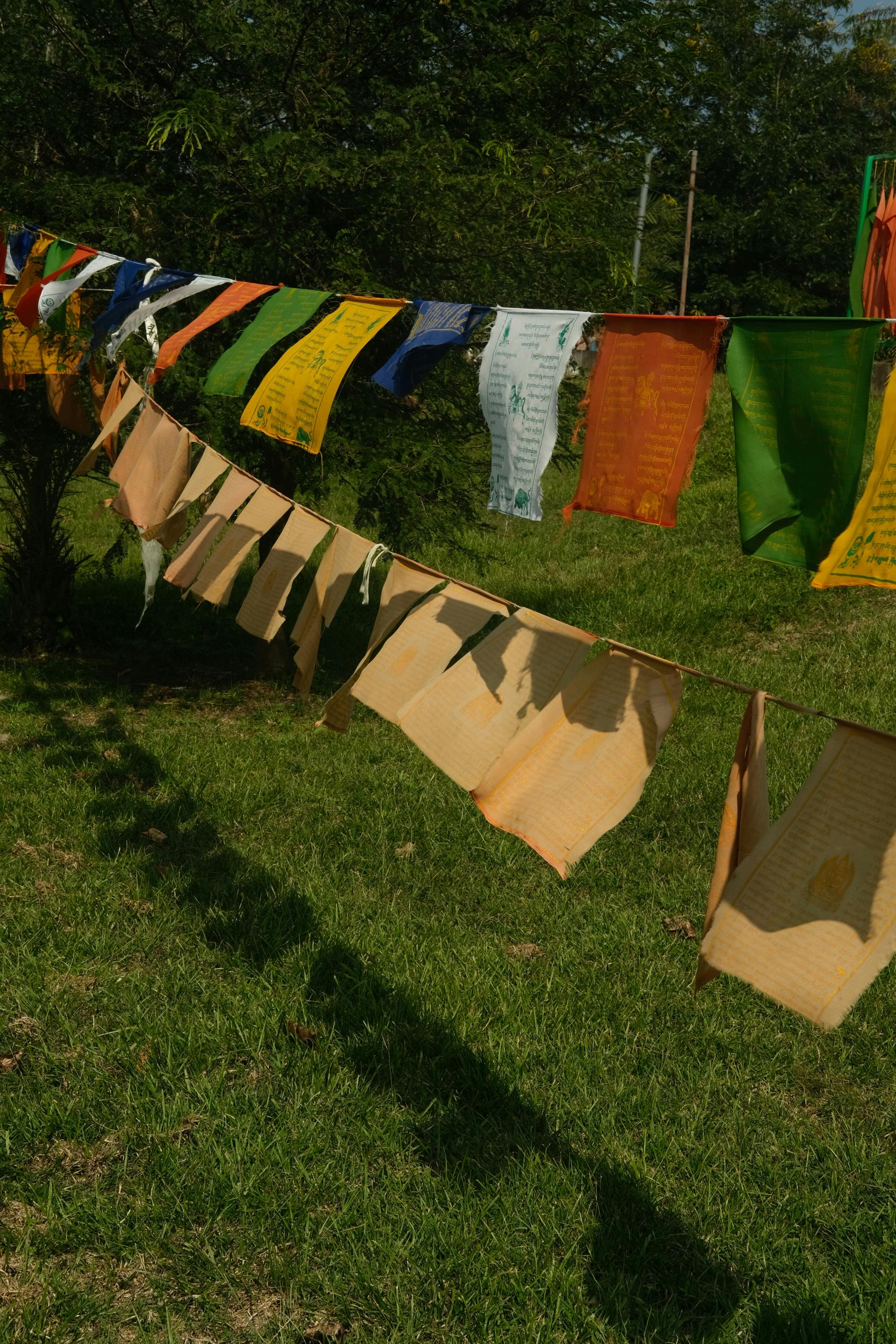 Colorful Fabrics Drying in Mountains · Free Stock Photo
