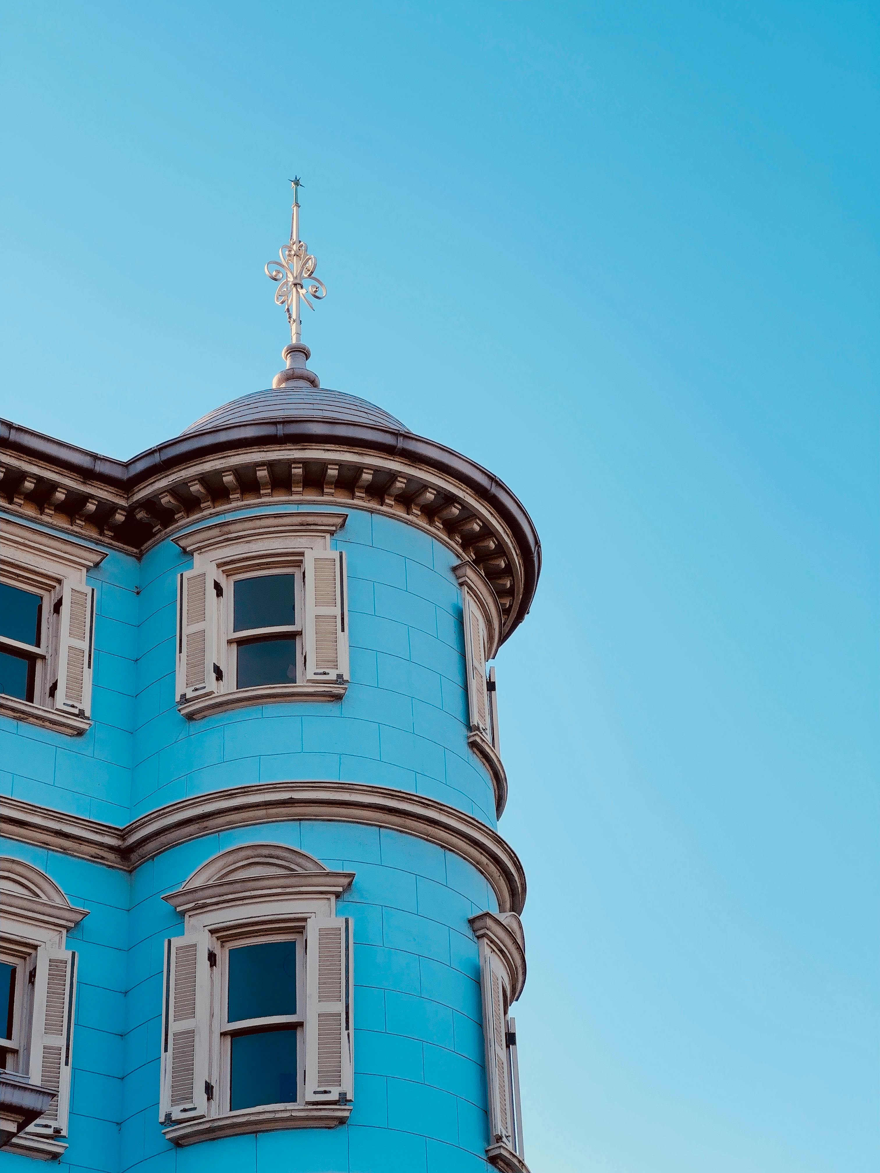 Old Historic Building Tower against Blue Sky · Free Stock Photo