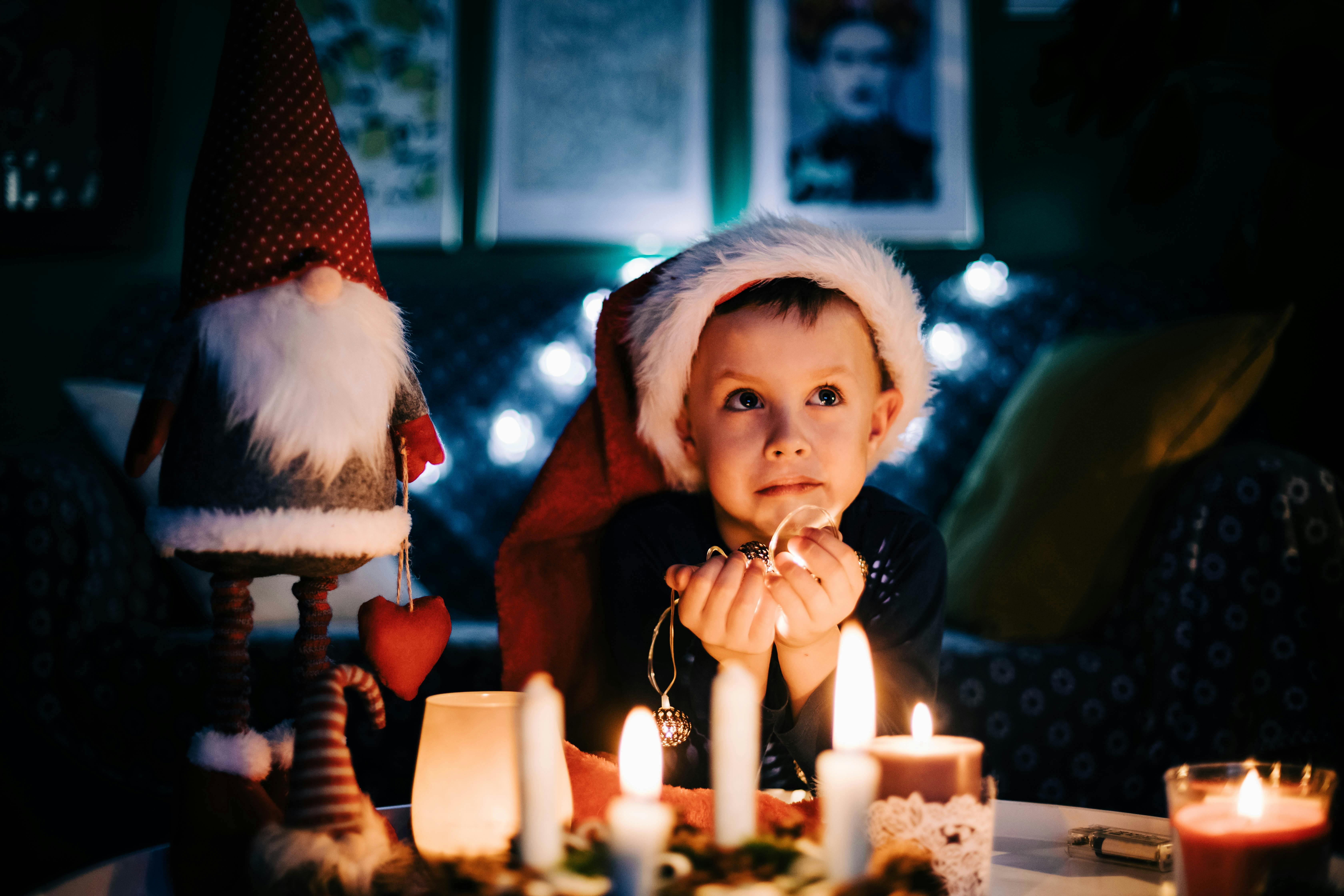 A Kid with Santa Claus · Free Stock Photo