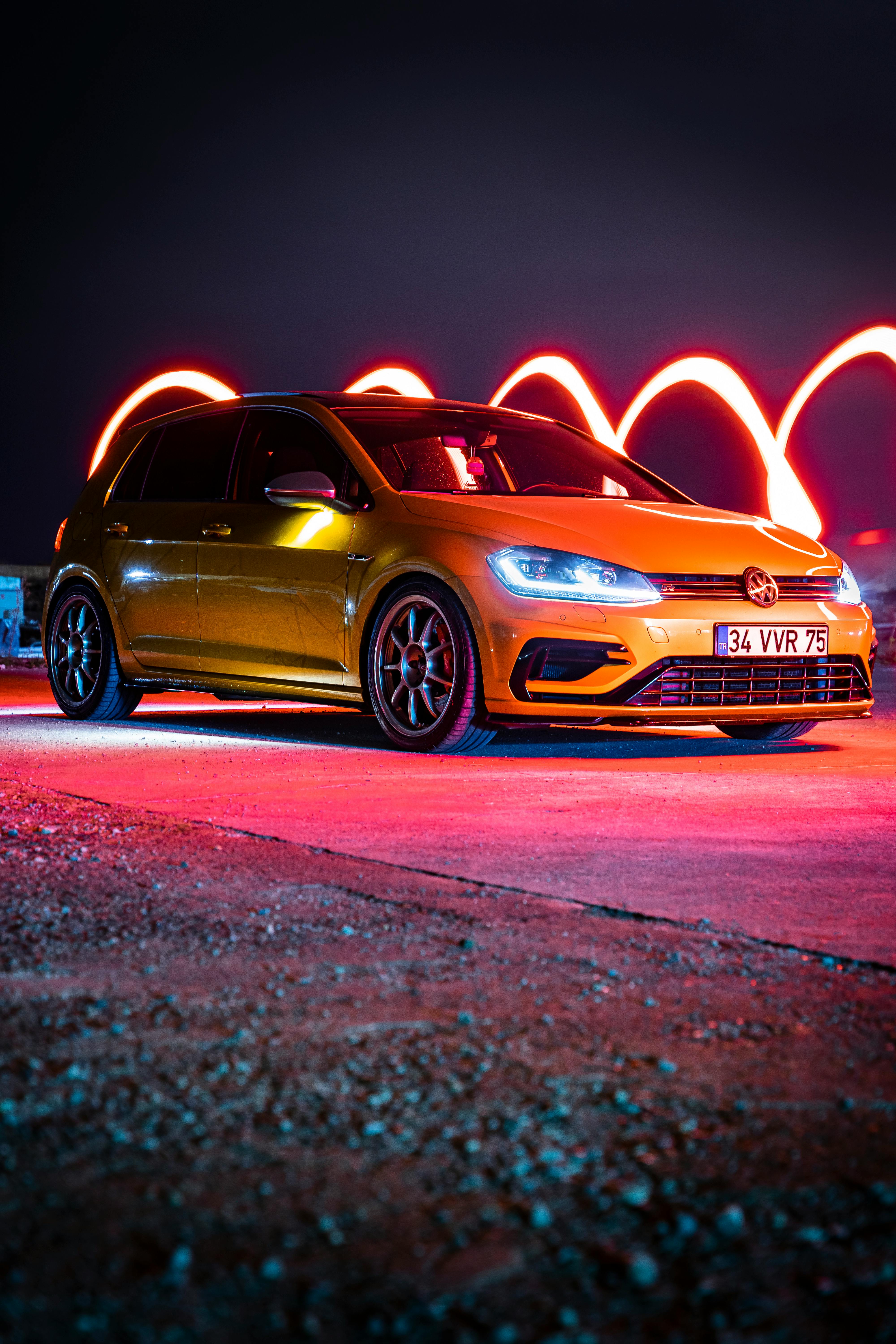 Car Illuminated at Night · Free Stock Photo