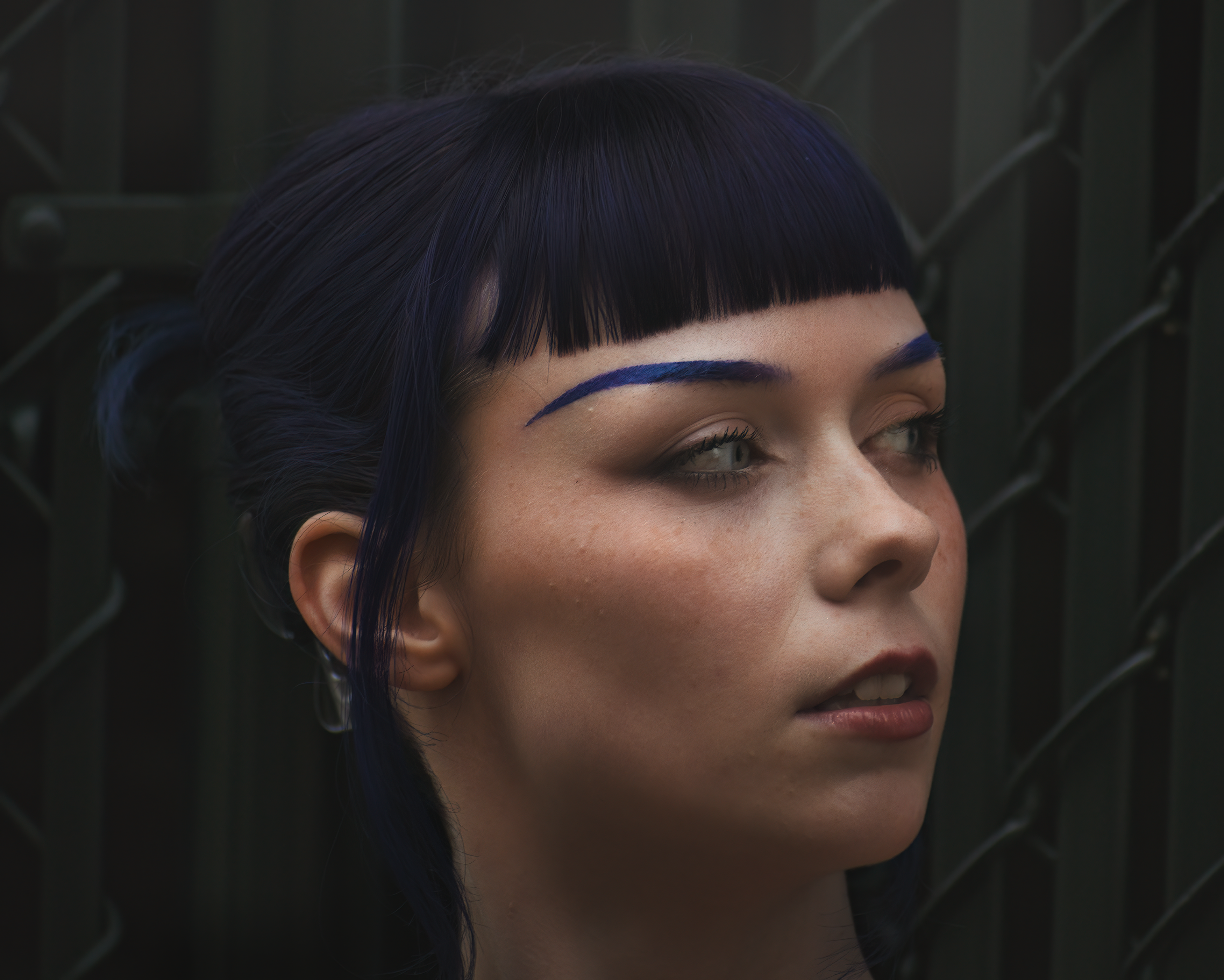 A Woman with Blue Eyebrows · Free Stock Photo