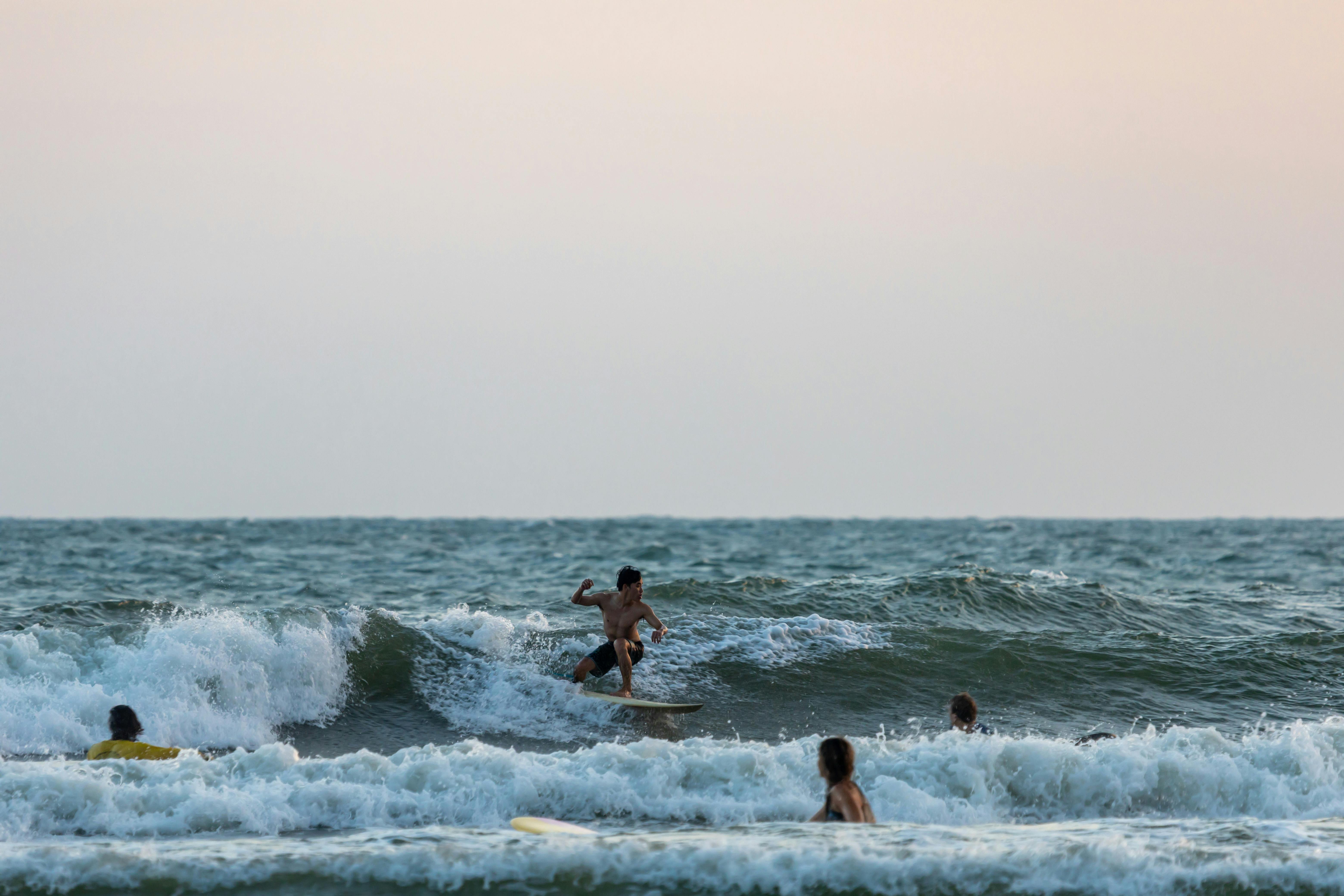 Aerial View of People Surfing · Free Stock Photo