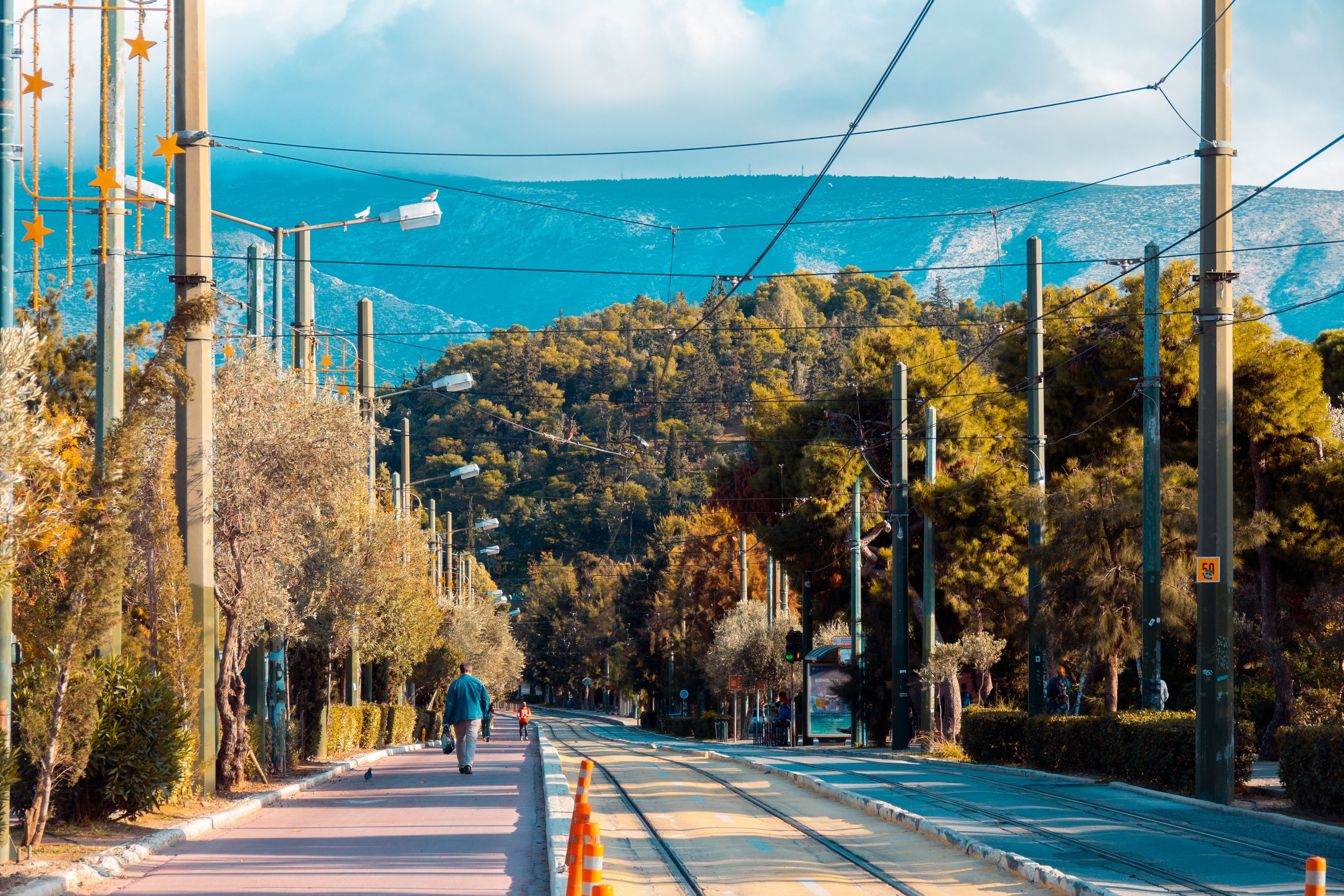 Pedestrian Walkway and Railway Tracks in an Urban Area · Free Stock Photo