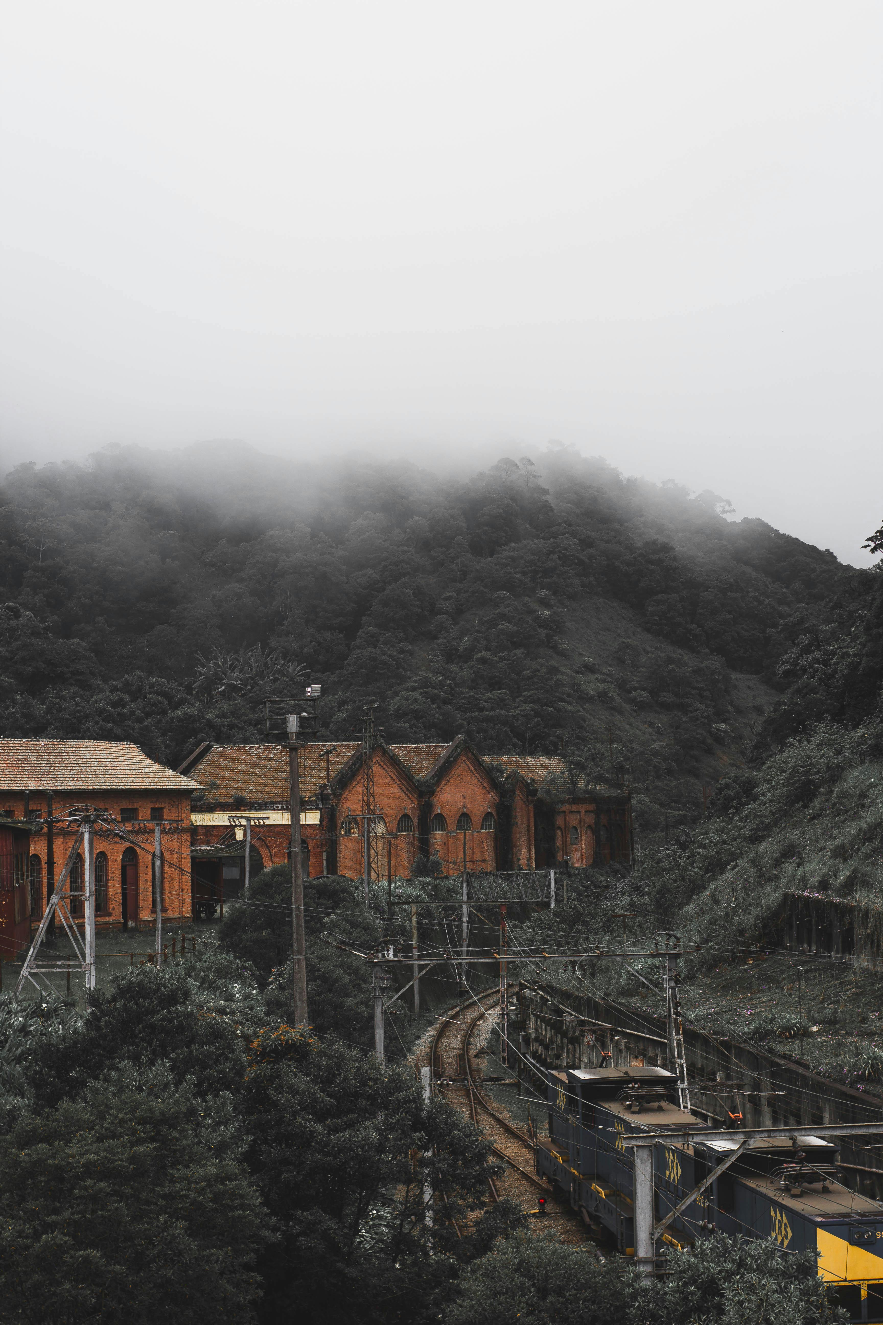Photo of Mountain Landscape with Train · Free Stock Photo