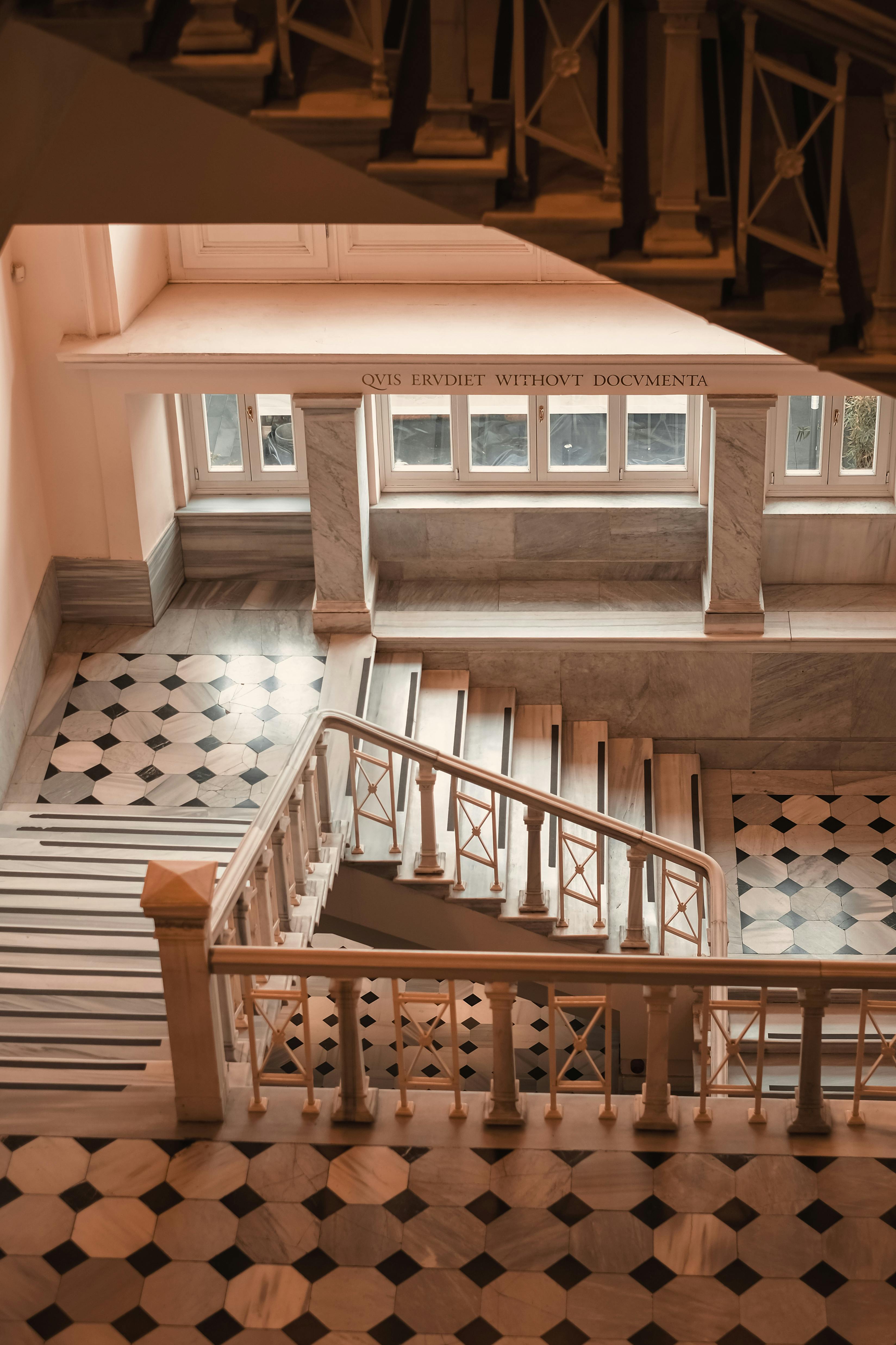 Ornate Staircase with Columns · Free Stock Photo